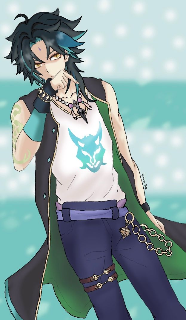 Modern Xiao 👹👹👹 ~ Emo🙈 (My Drawing) Genshin Impact | HoYoLAB