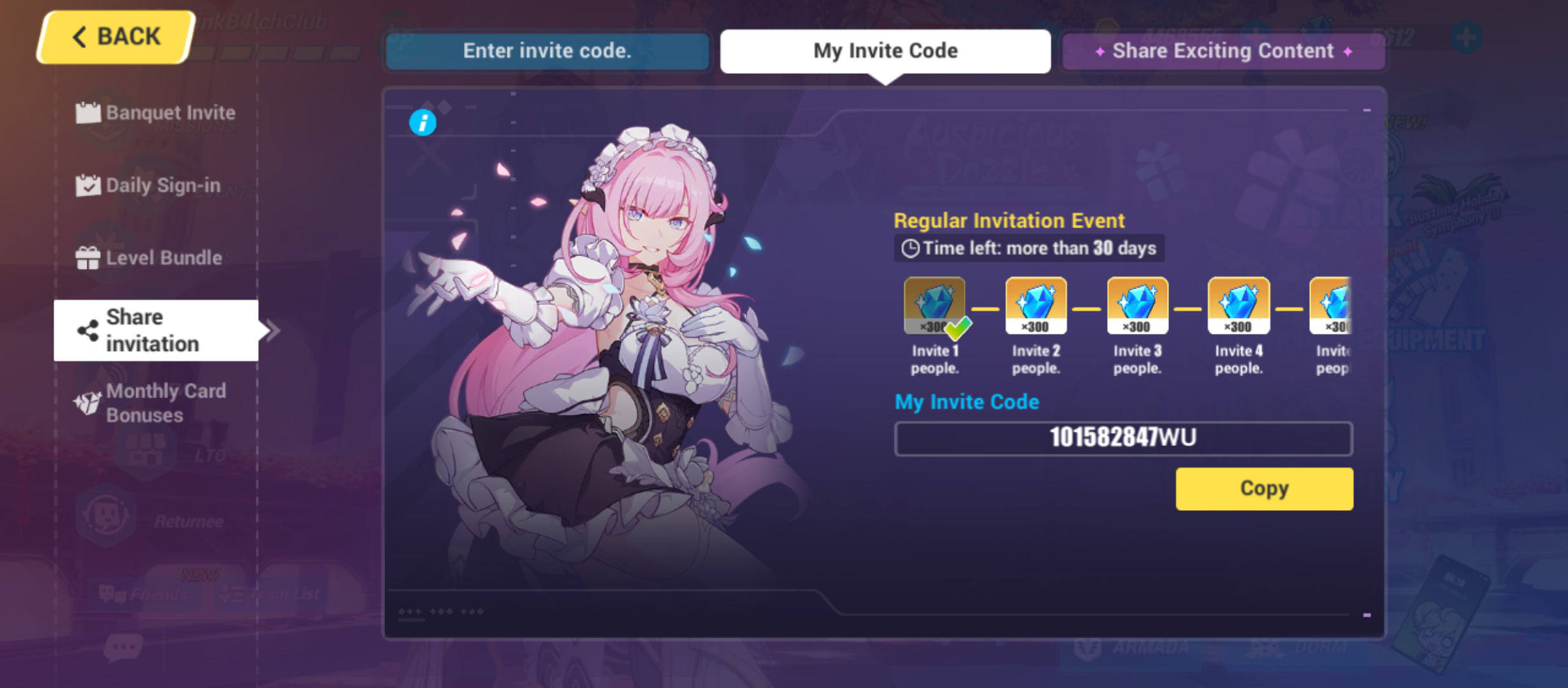 Invite code🙏 Honkai Impact 3rd | HoYoLAB