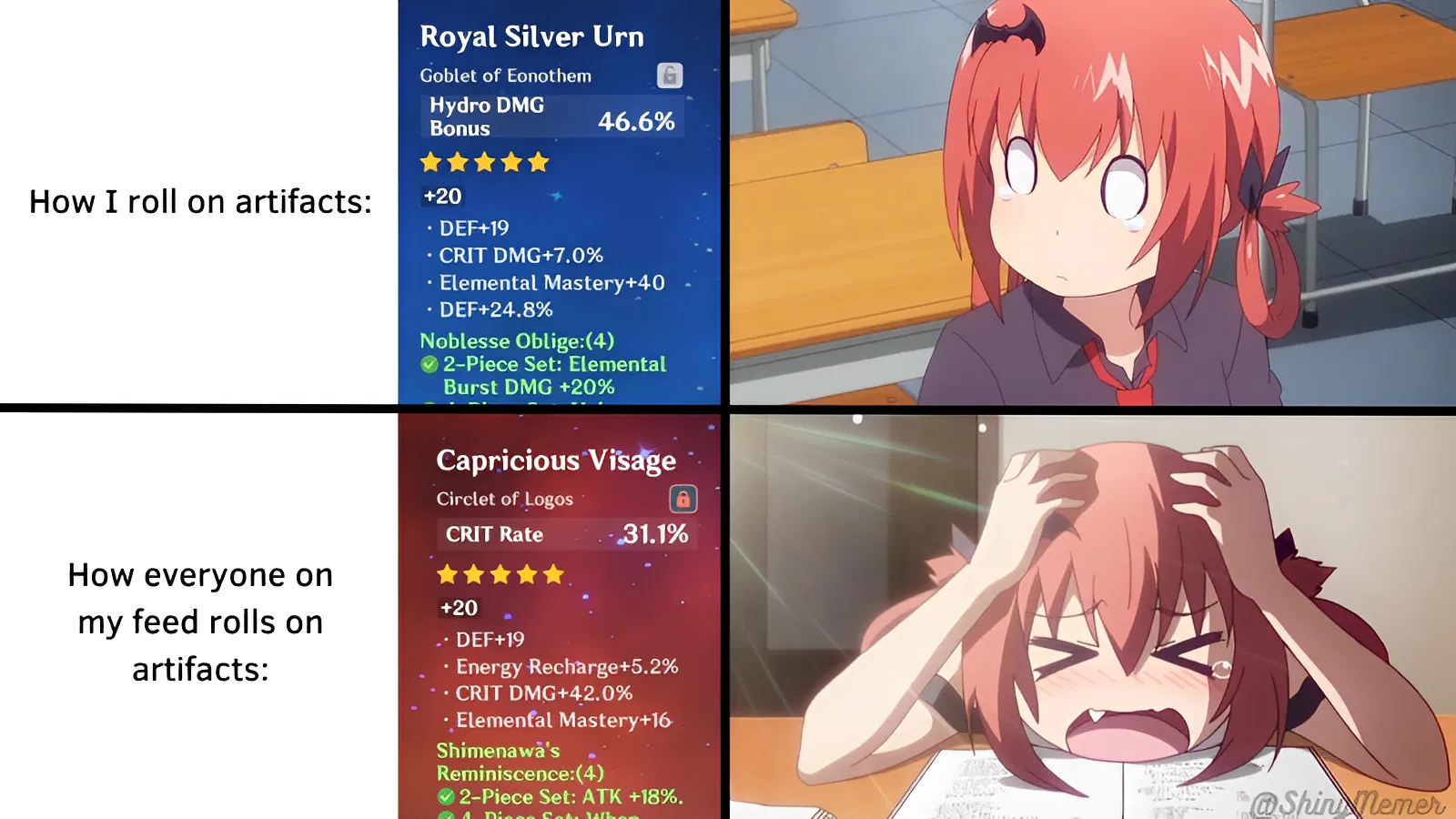 Artifact Farming in a Nutshell ~Daily Memes #22 Genshin Impact | HoYoLAB
