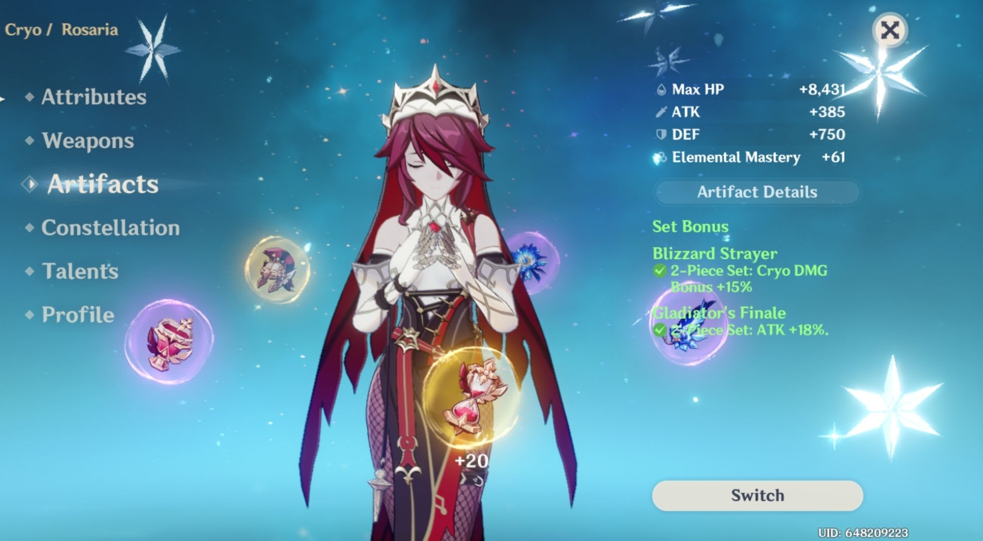 How's my Rosaria build?? Genshin Impact | HoYoLAB