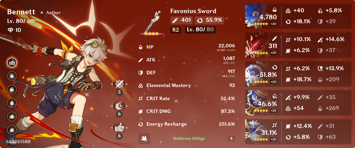 My Support Bennet Build. Genshin Impact | HoYoLAB