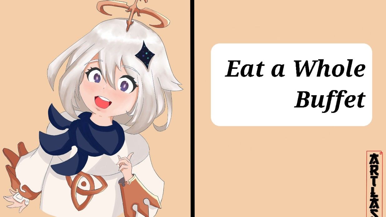 Hey, Paimon wants to eat in a whole buffet!! , would you spend your ...