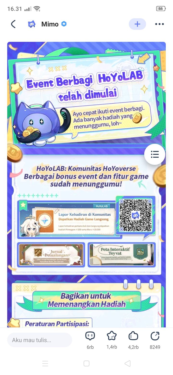 event berbagi hoyolab Genshin Impact | HoYoLAB