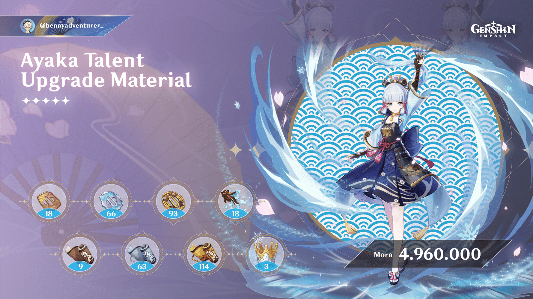 Complete Guide for Ayaka (Build, Team Comp, Ascension Material and talent upgrade material ...