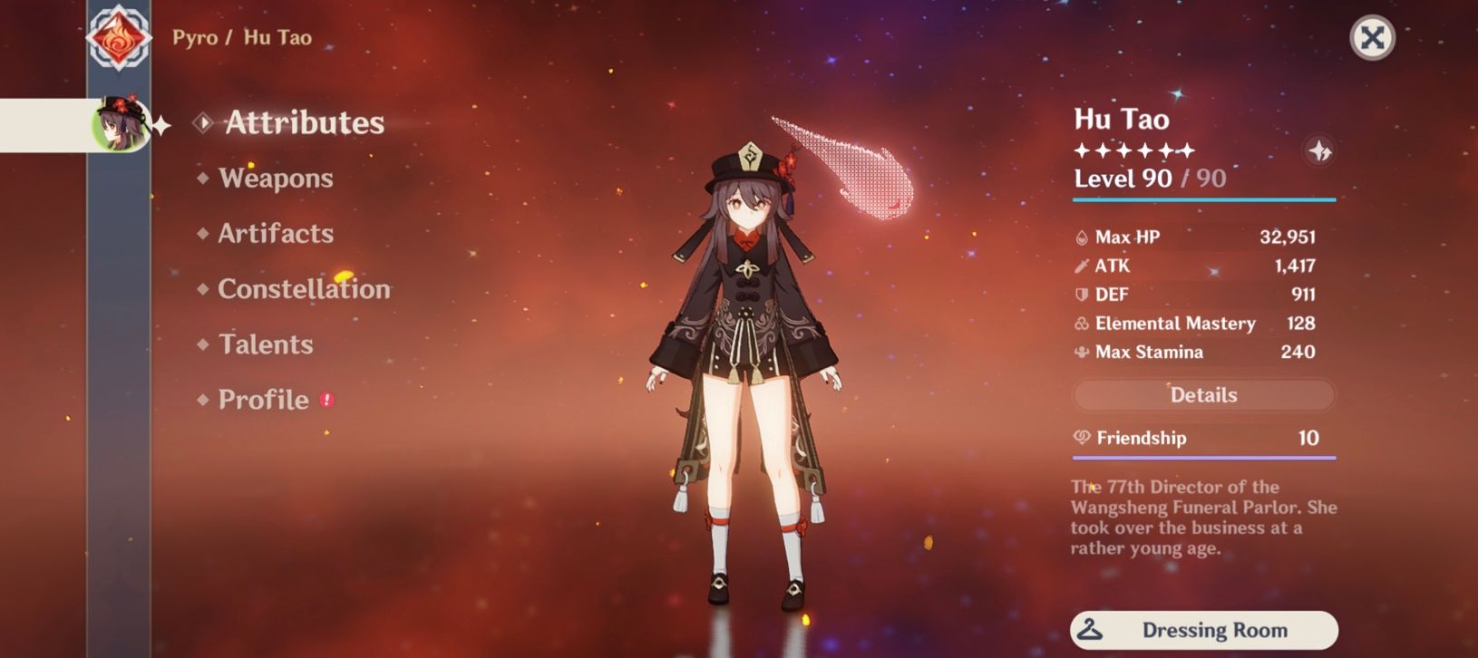 Current Hu Tao Stats Genshin Impact | HoYoLAB