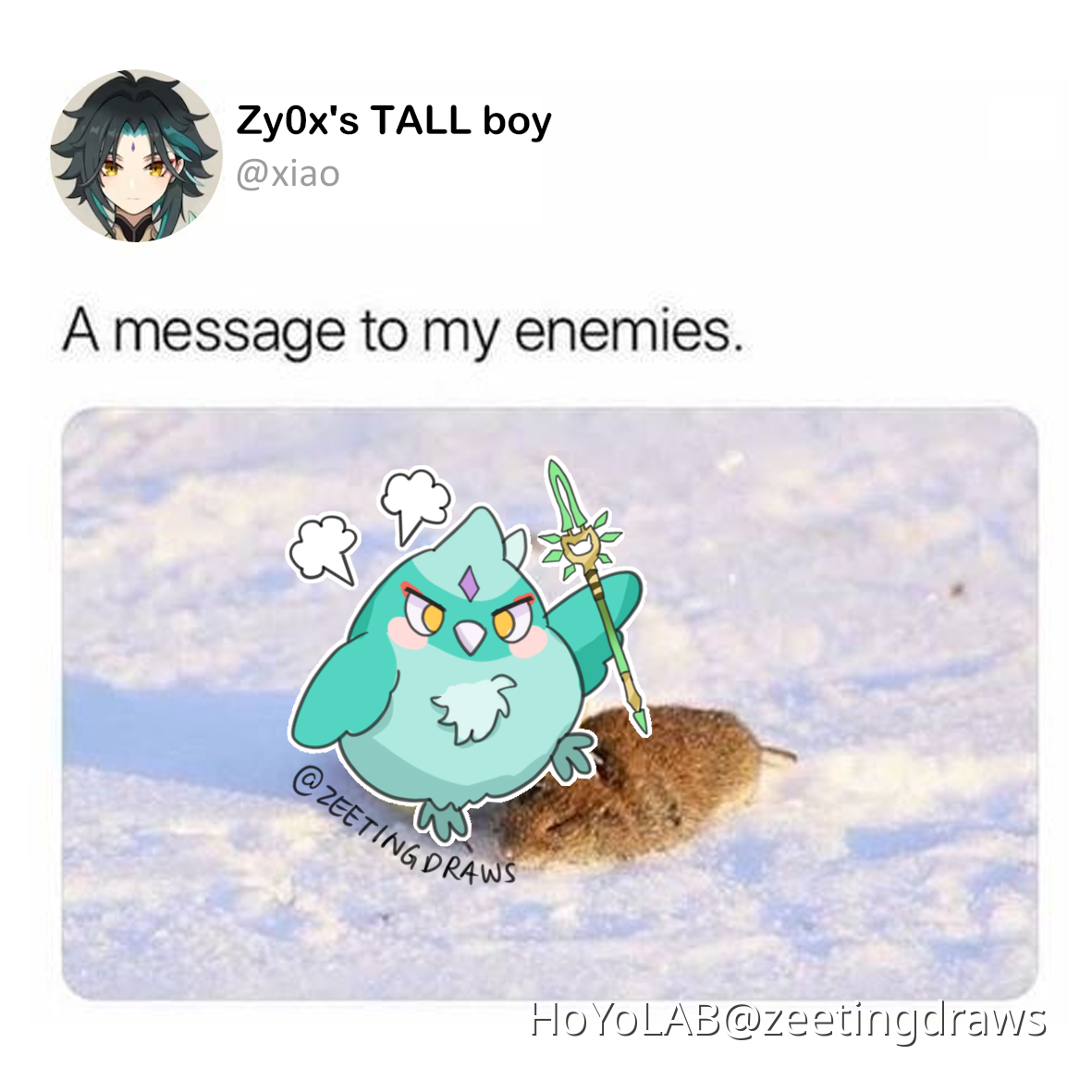 Angry birb Xiao Genshin Impact | HoYoLAB