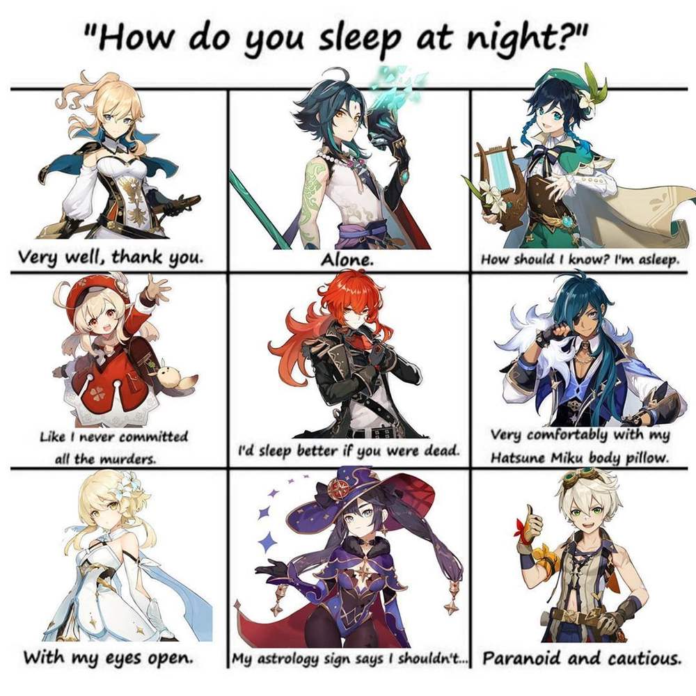 How they sleep Genshin Impact | HoYoLAB