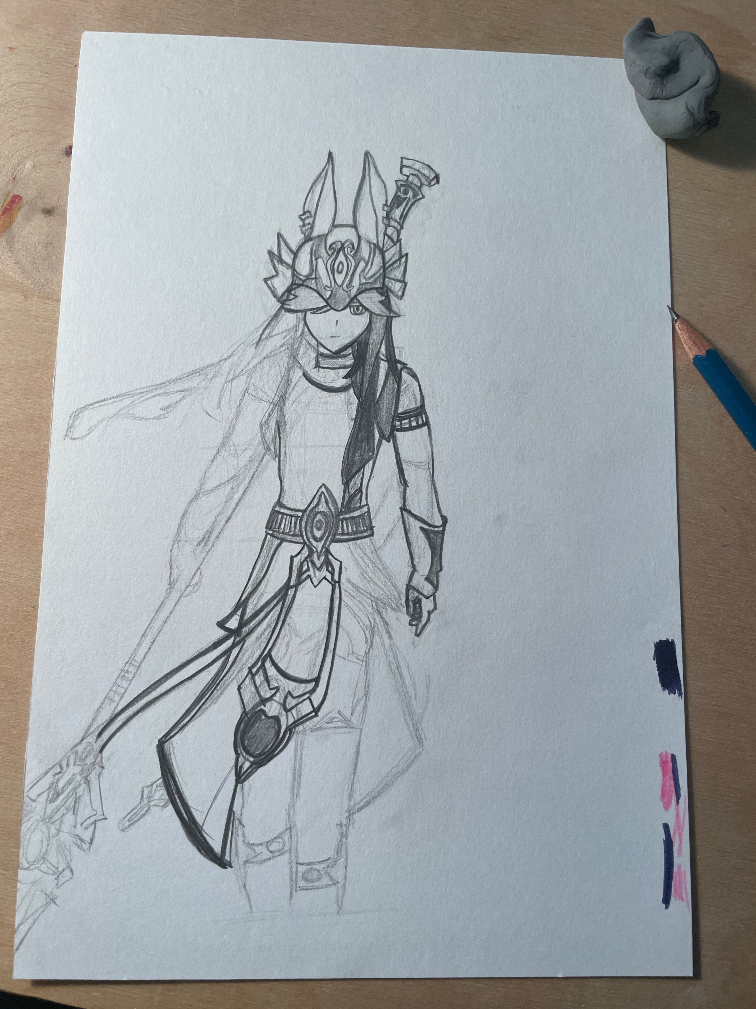 Cyno Sketch! In progress Genshin Impact | HoYoLAB