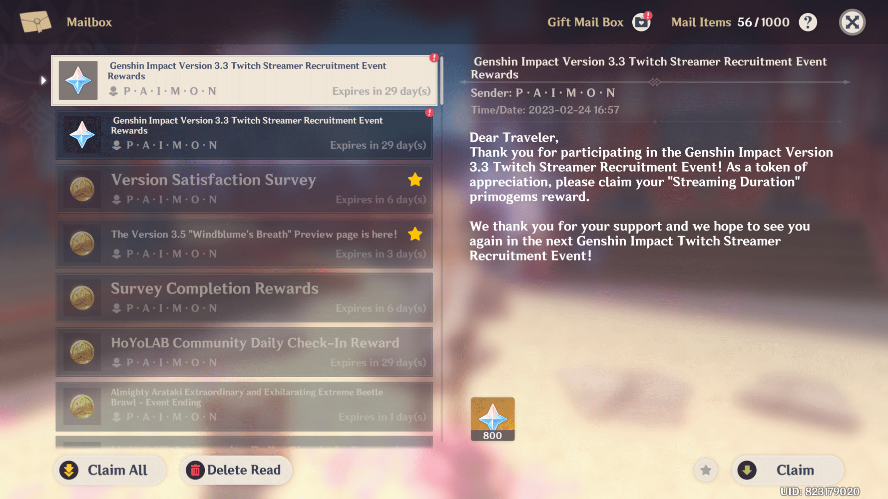 [3.3 Twitch Streamer Recruitment Event] Claiming my Rewards, and ...