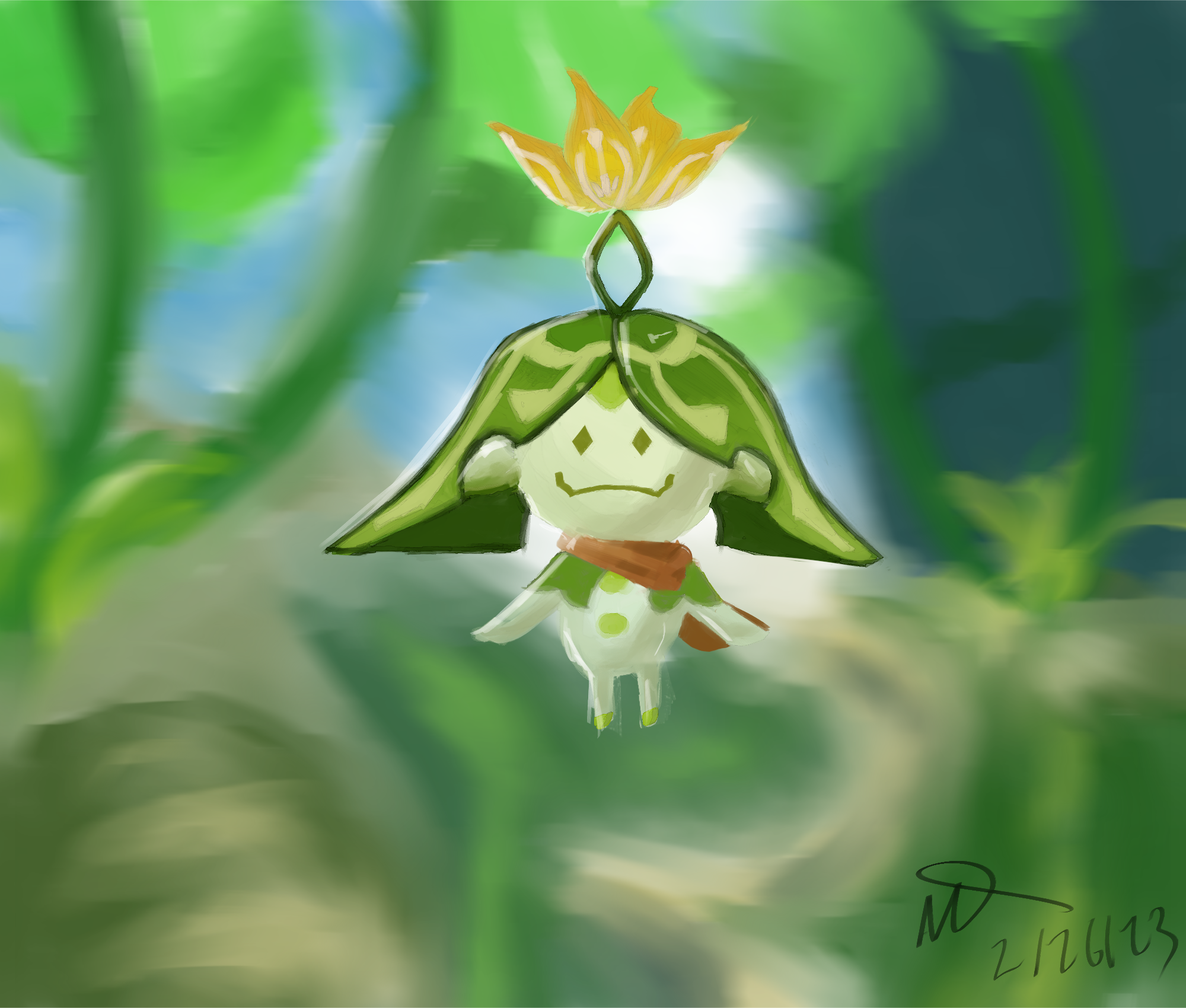 I attempted an aranara drawing (with a reference ofc)! Genshin Impact ...
