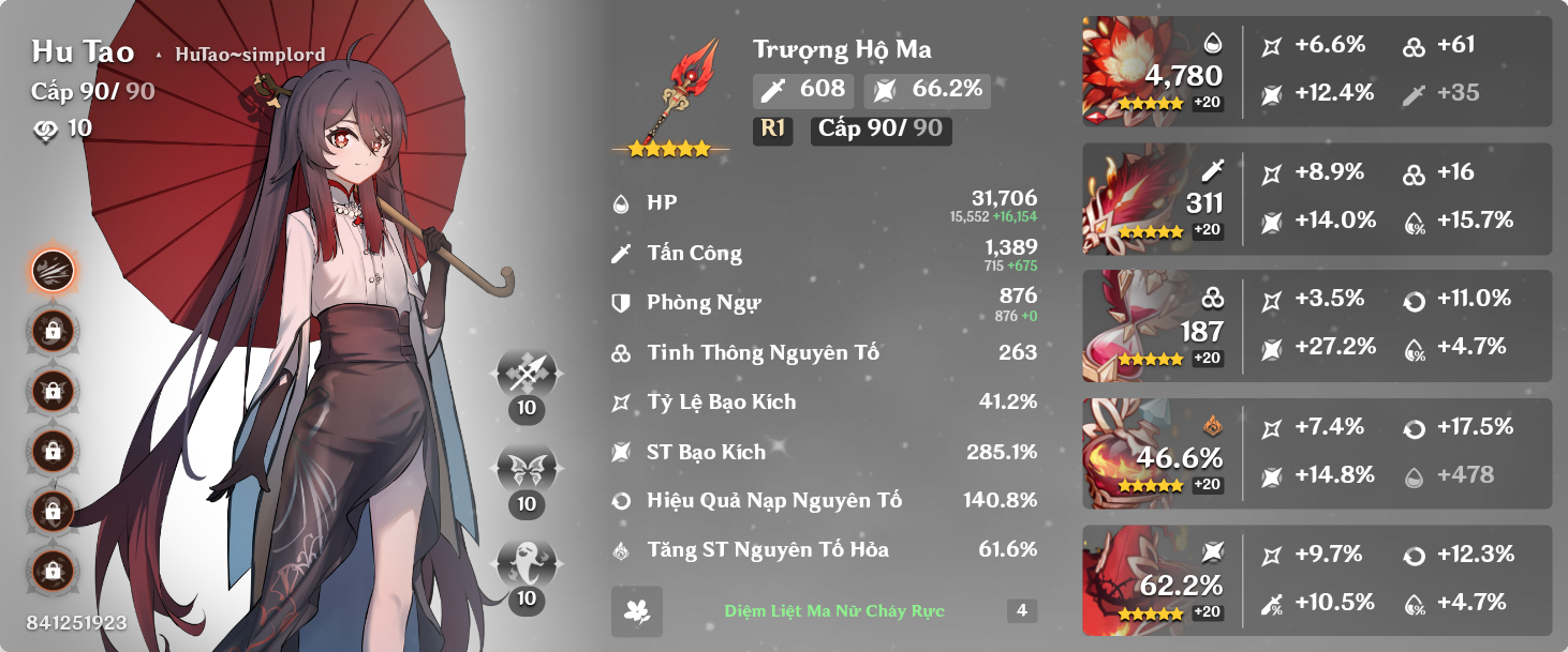 hutao build Genshin Impact | HoYoLAB