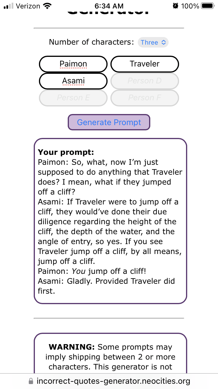 Incorrect quotes with my OC Genshin Impact | HoYoLAB