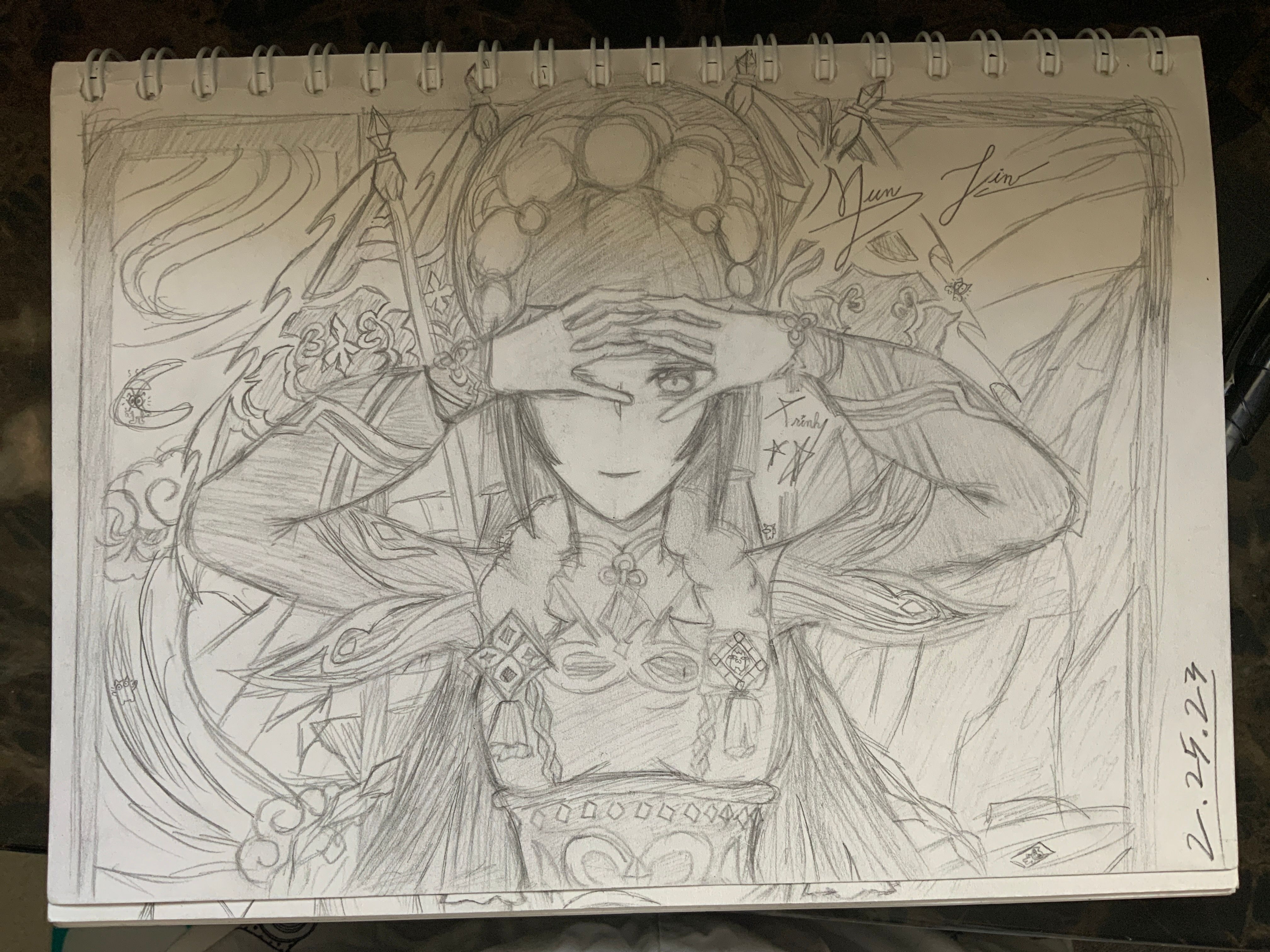 YAYYYYYYY I FINISHED MY YUN JIN DRAWINGGG Genshin Impact | HoYoLAB