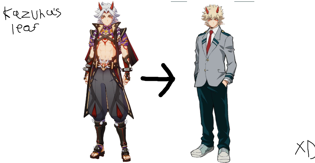 Genshin characters mixed with mha: Arataki Numero uno itto! Genshin ...