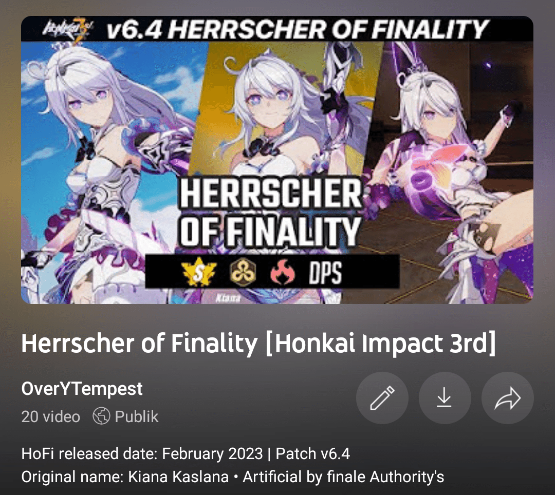 Playlist 3/3: List Herrscher Playable Honkai Impact 3rd | HoYoLAB