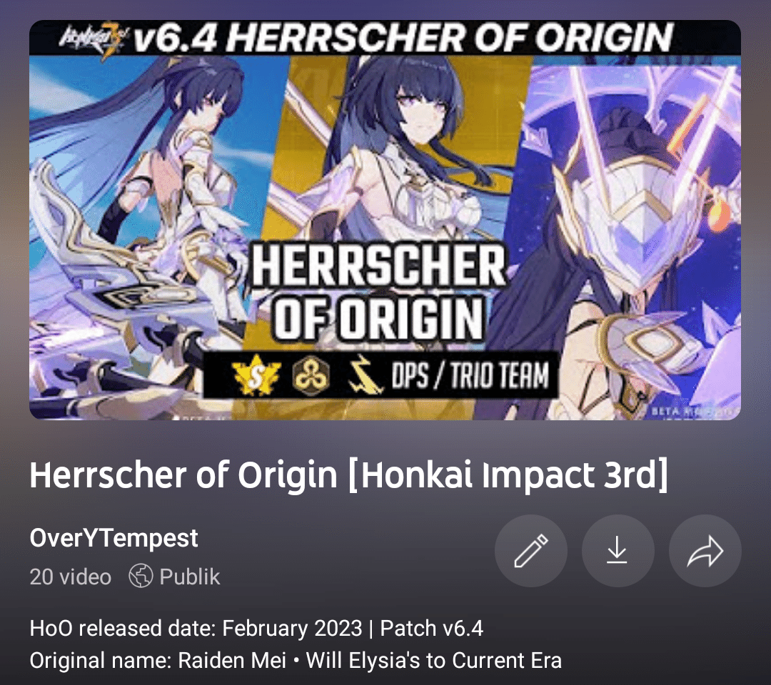 Playlist 3/3: List Herrscher Playable Honkai Impact 3rd | HoYoLAB