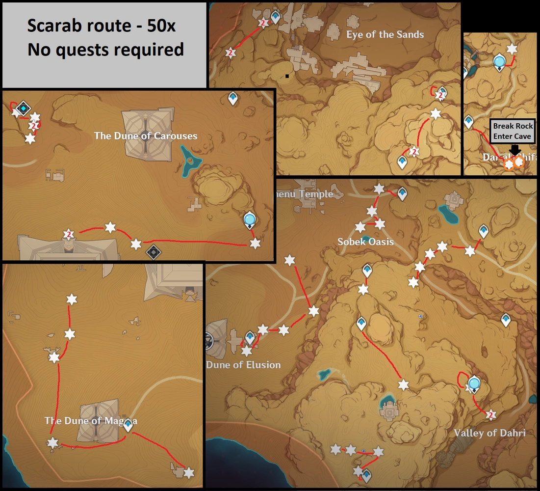 [V3.5 First Half] Farming Routes Collection: Sand Grease Pupa (Dehya ...