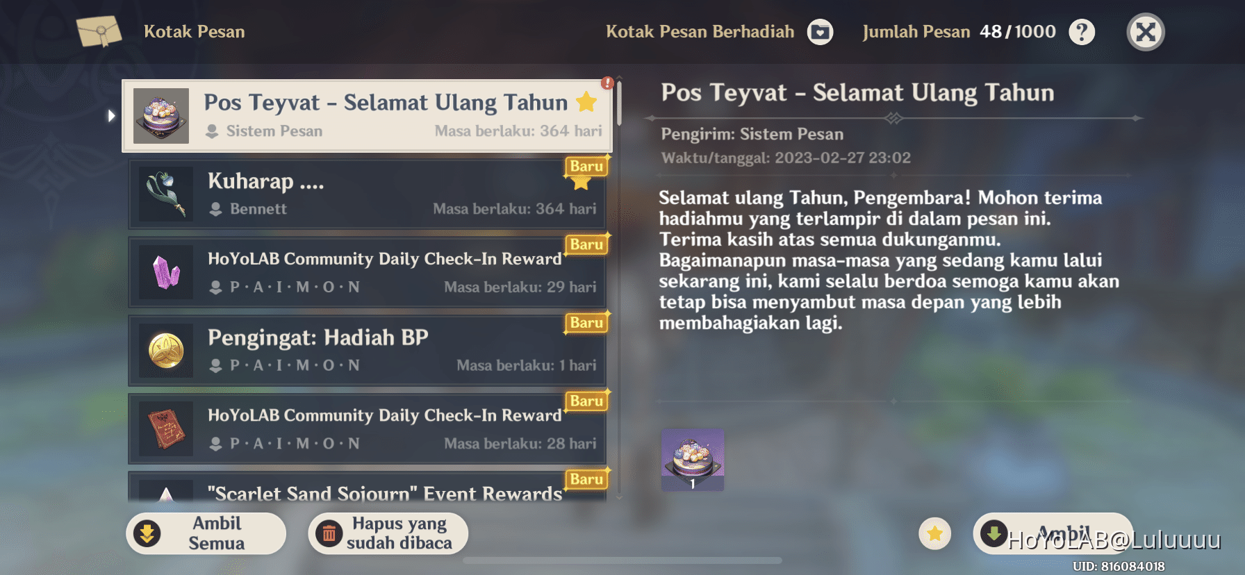 Thanks to Mihoyo Genshin Impact | HoYoLAB