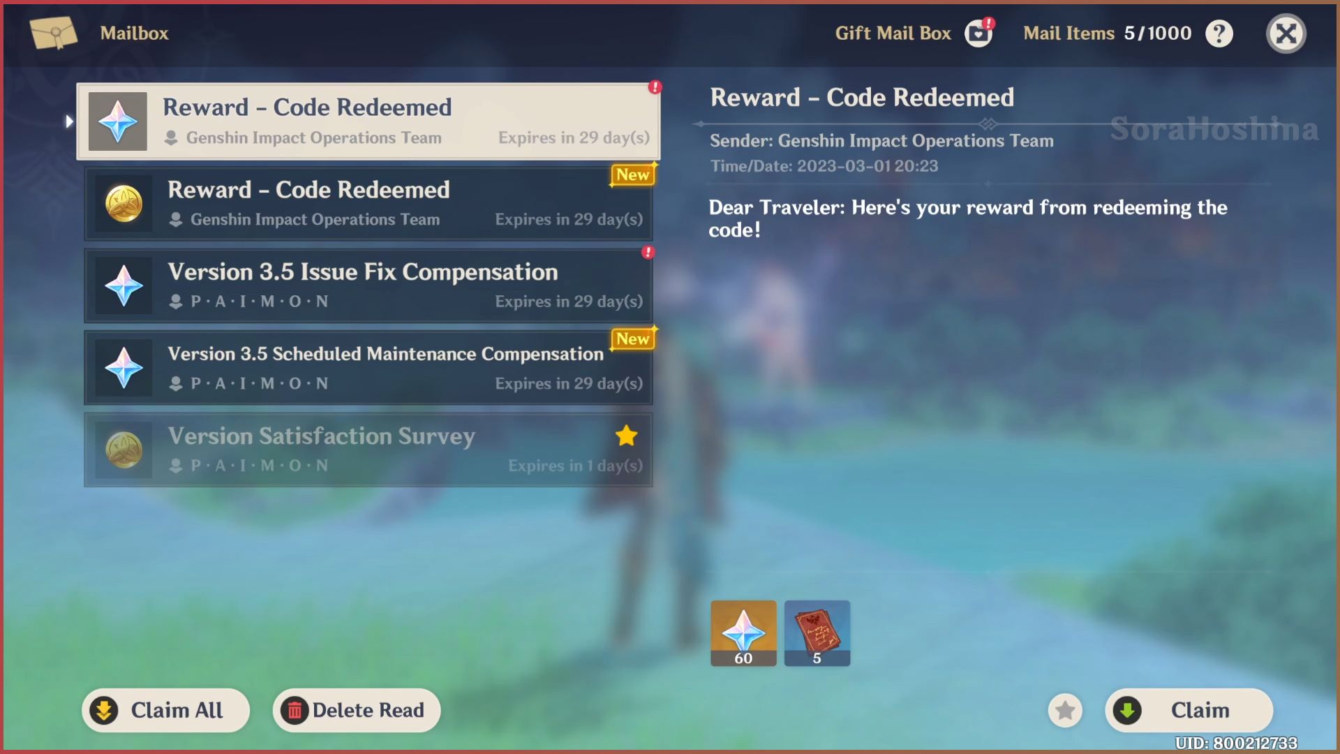 2 New Redeem Codes for Version 3.5 | 60 Primogems & Other Rewards ...