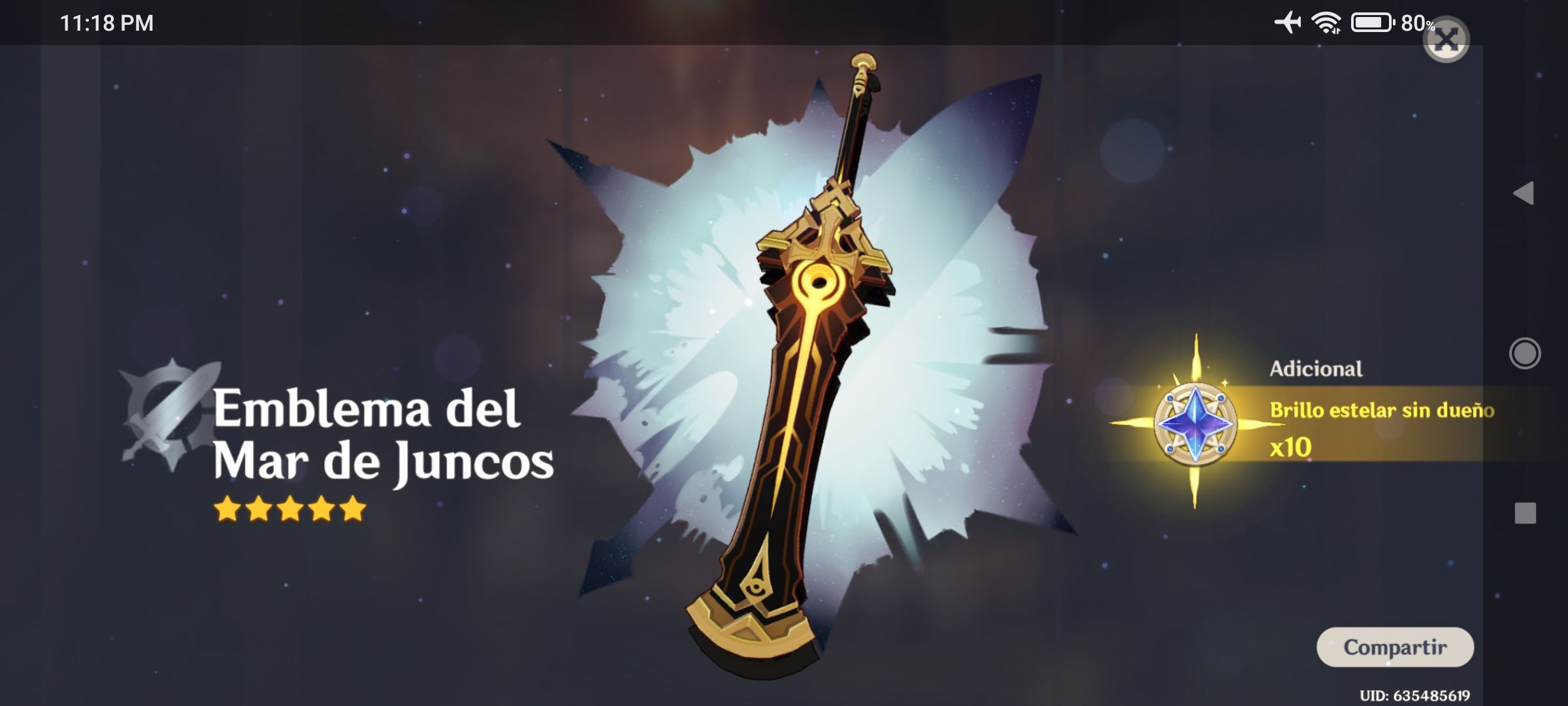 la que me gane yo!! la espada de deya y la.otra las tiradas de un amigo !! Genshin Impact | HoYoLAB