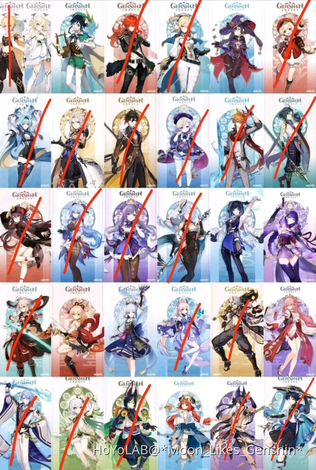 Cross out the characters you don't have Genshin Impact | HoYoLAB