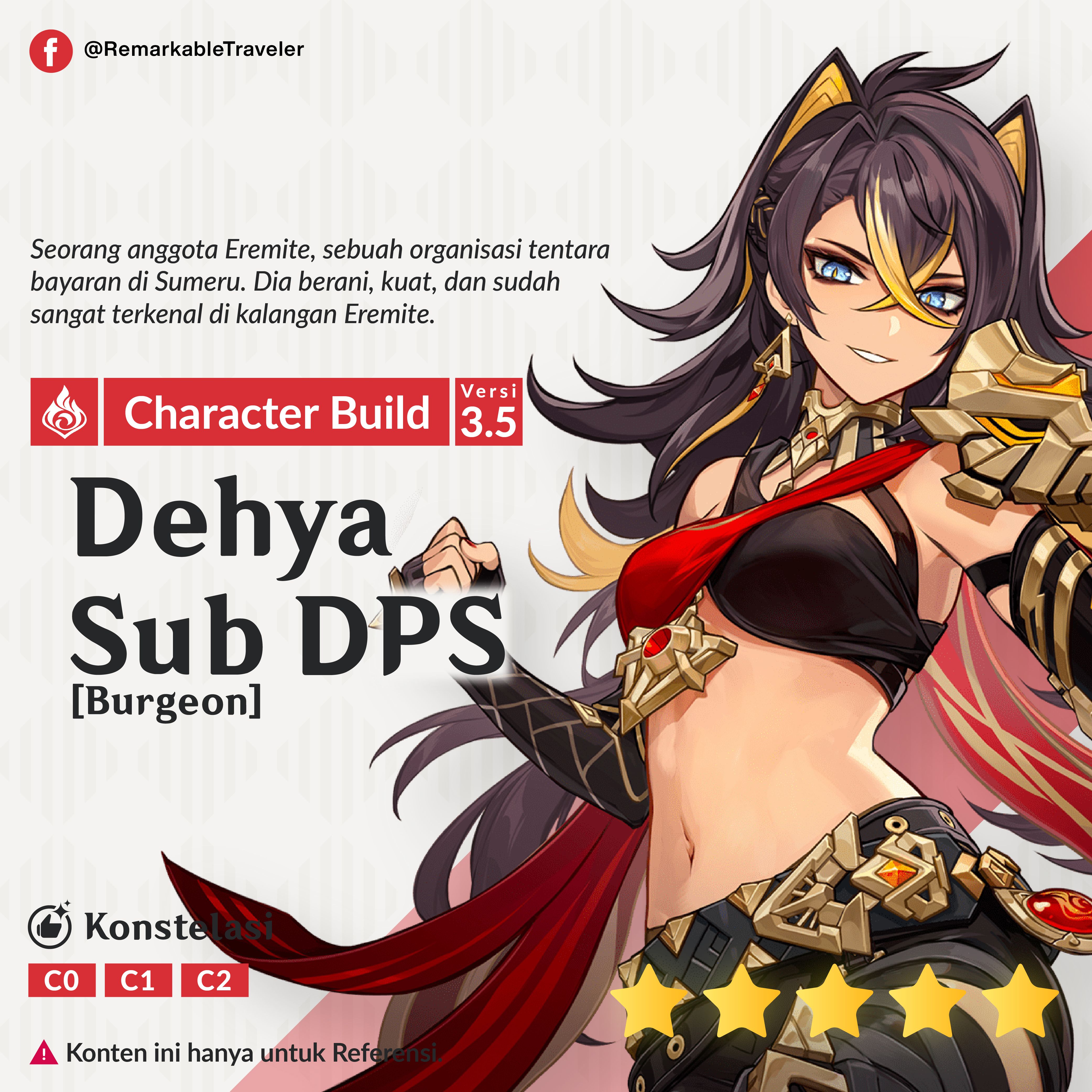 [Mini Guide] Character Build: Dehya Sub DPS [Build Karakter (Burgeon) Dehya - Panduan Dehya ...