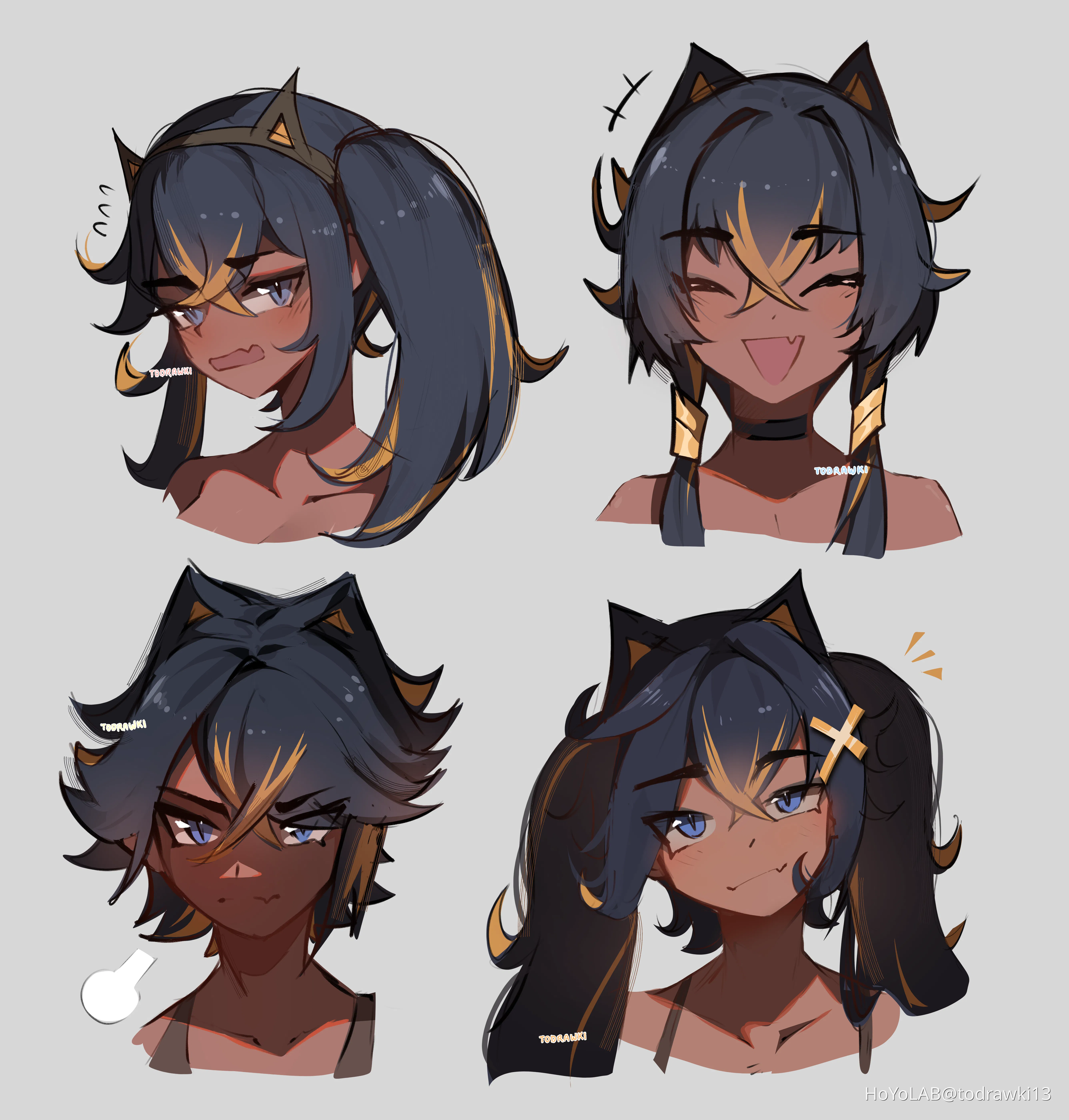 Different Dehya Hairstyles (sketch) Genshin Impact | HoYoLAB