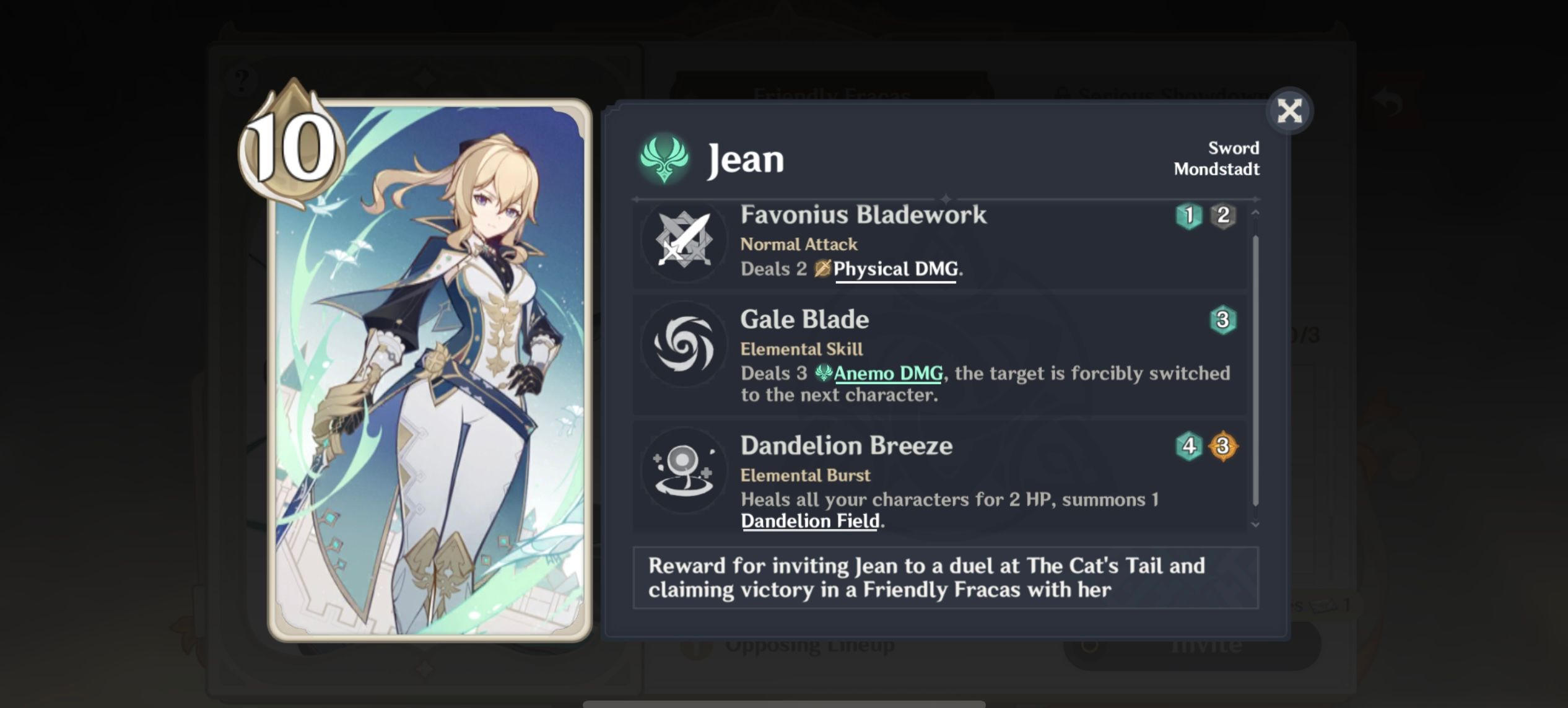Recommended Genius Invokation TCG Character Cards - Jean, Xingqiu and ...