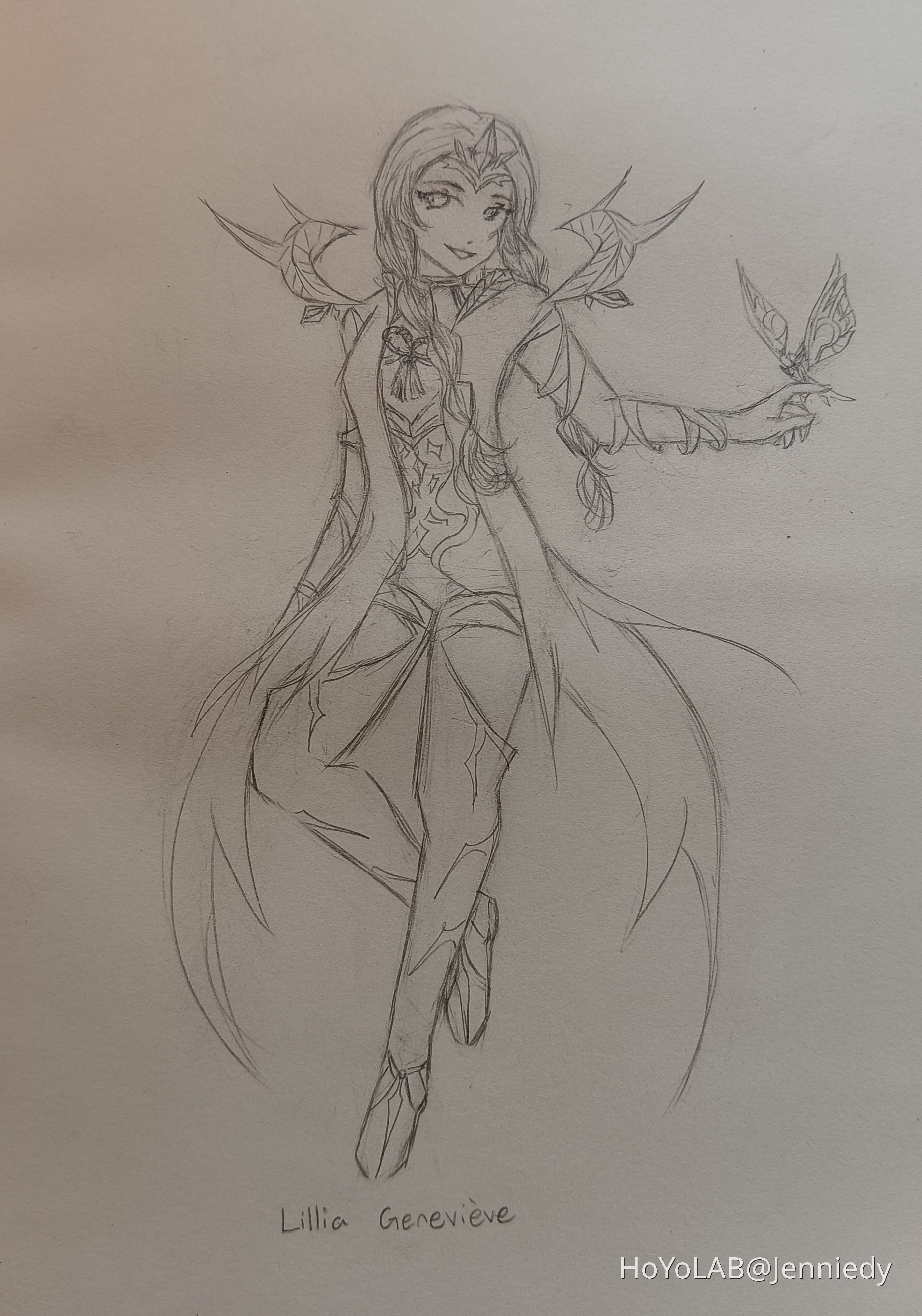 Redrawing my first OC, Lillia Genevieve Genshin Impact | HoYoLAB