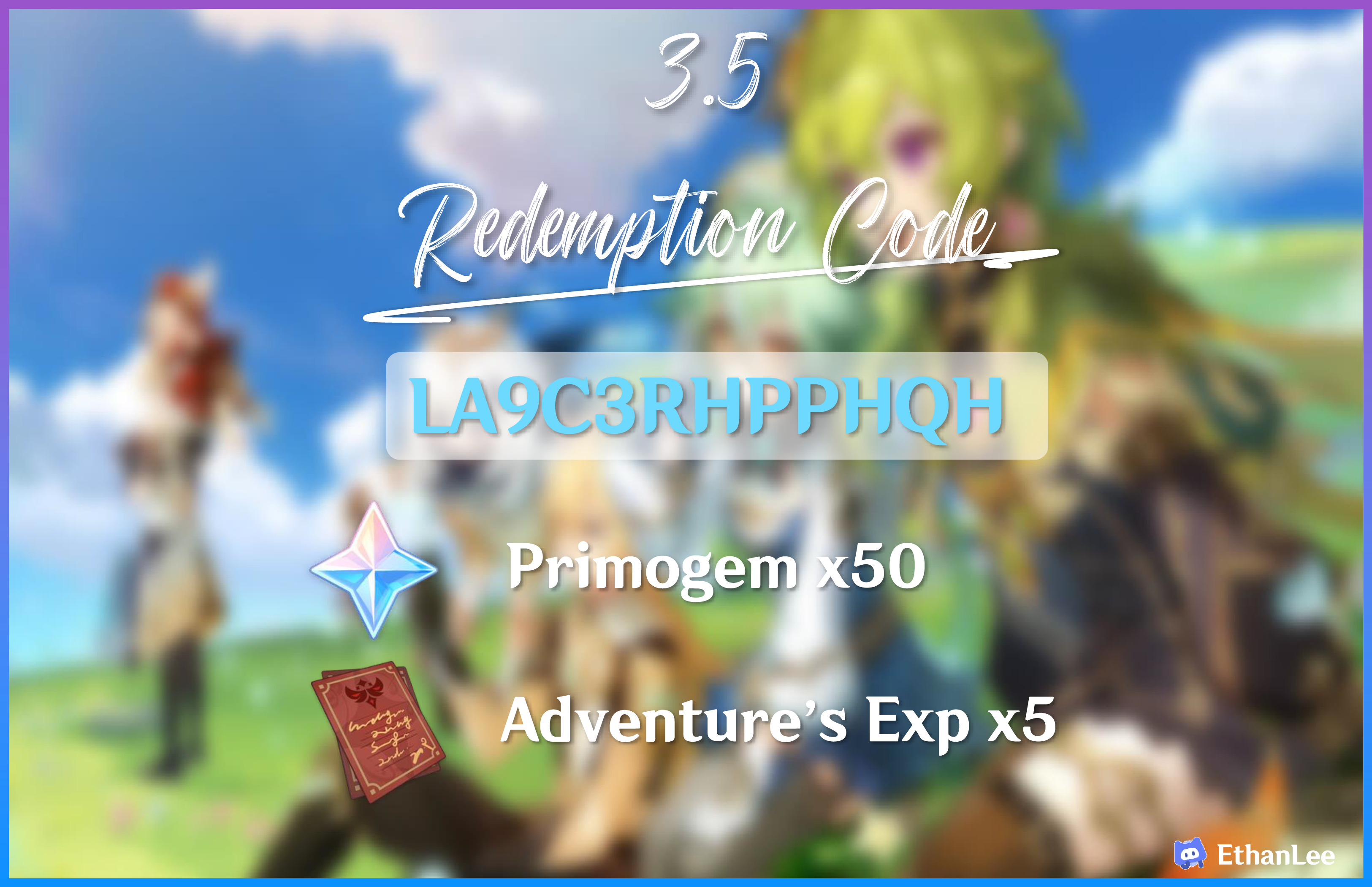 Newest's redemption code for 3.5 Genshin Impact | HoYoLAB