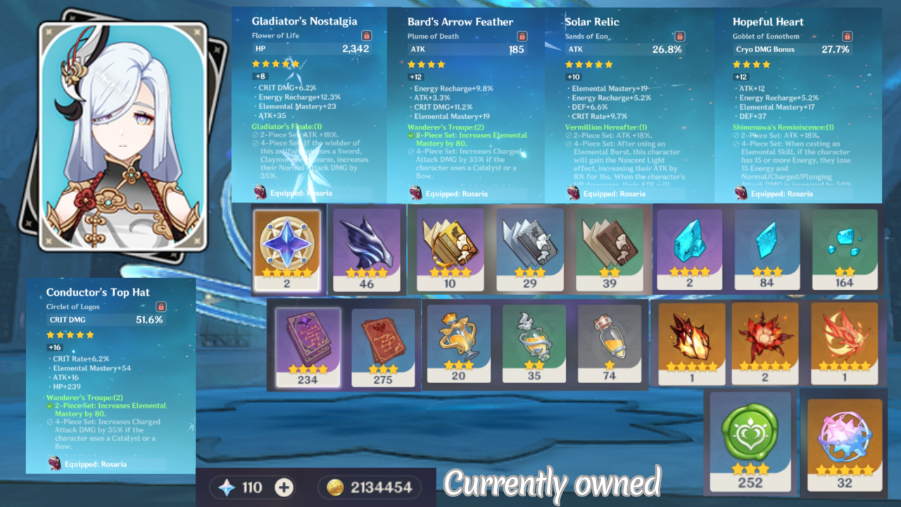 Updated Materials for Shenhe Genshin Impact | HoYoLAB