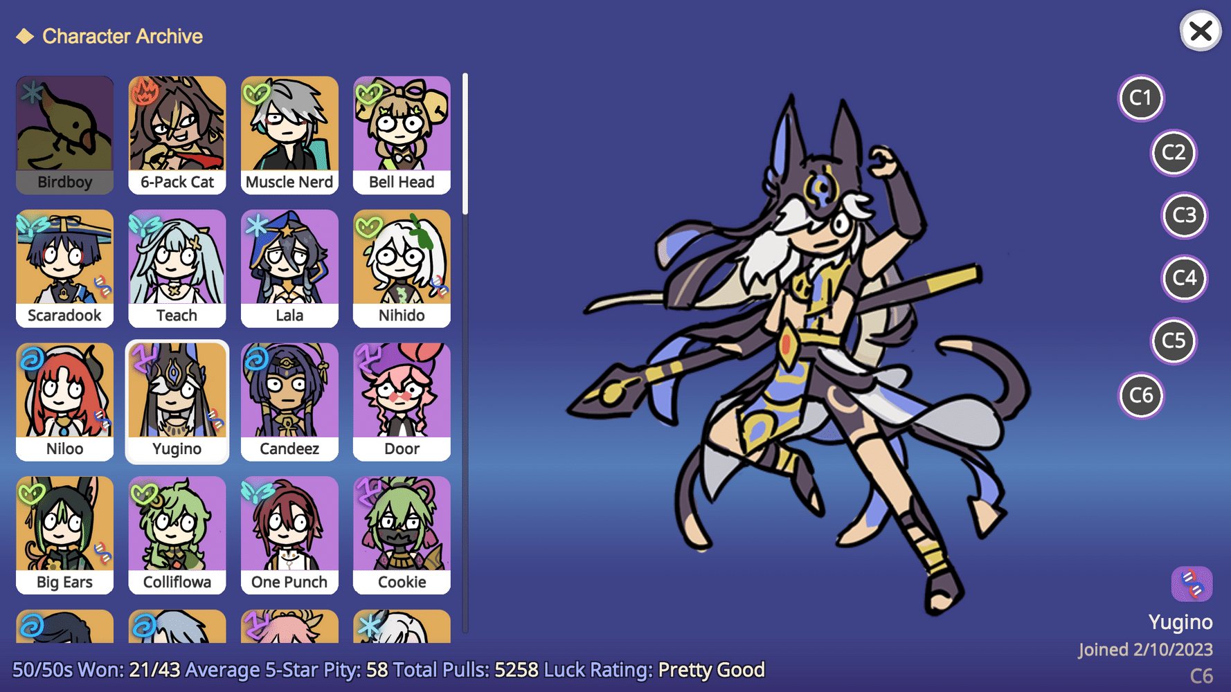 Days 2 and 3 of getting C6 on every silly wisher characters Genshin ...