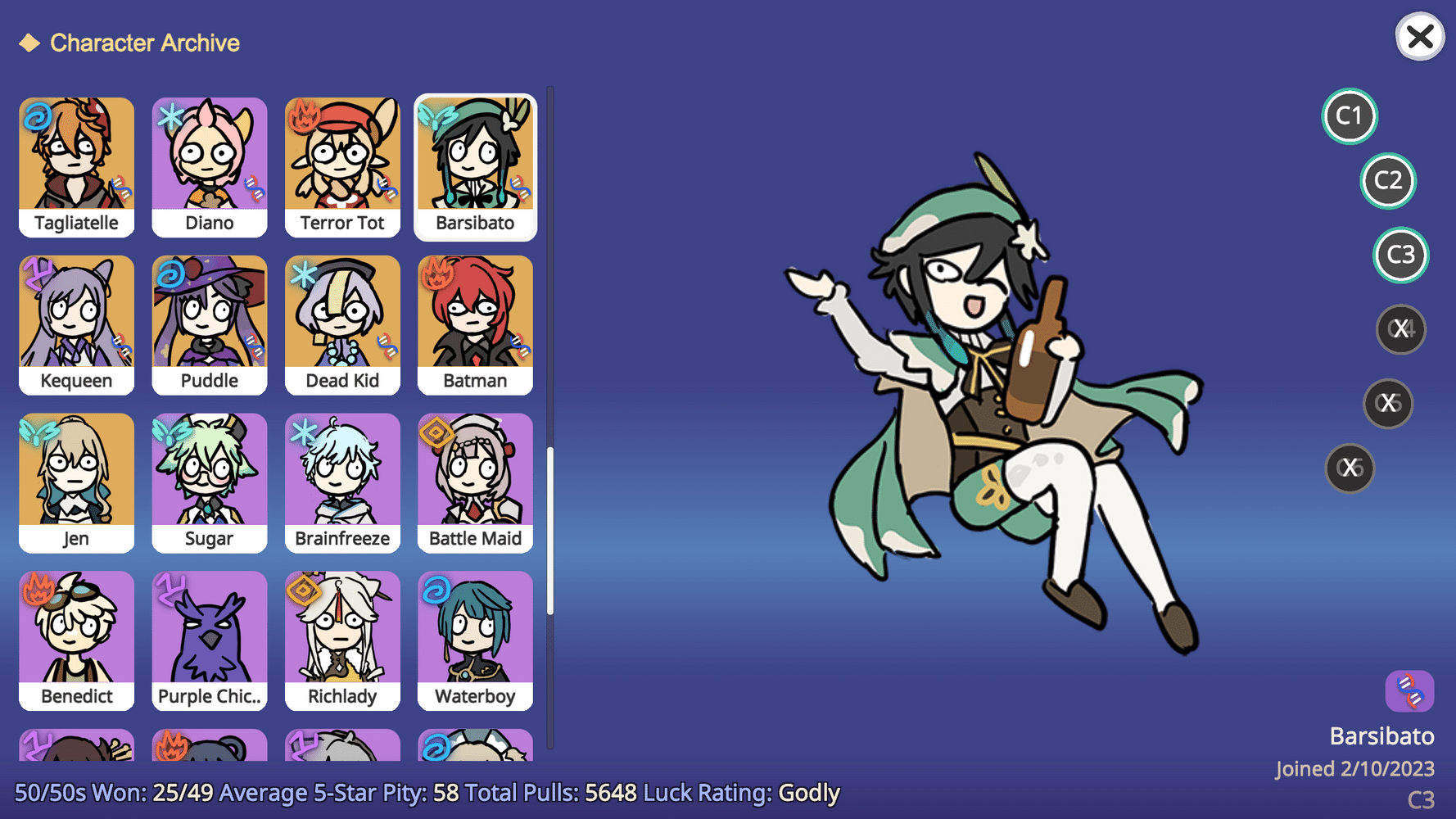 Days 2 and 3 of getting C6 on every silly wisher characters Genshin ...