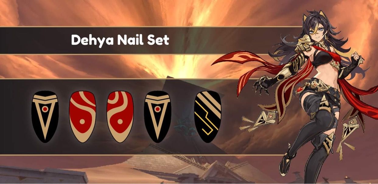 Dehya Inspired Nail Set! 💅🏼 Genshin Impact | HoYoLAB
