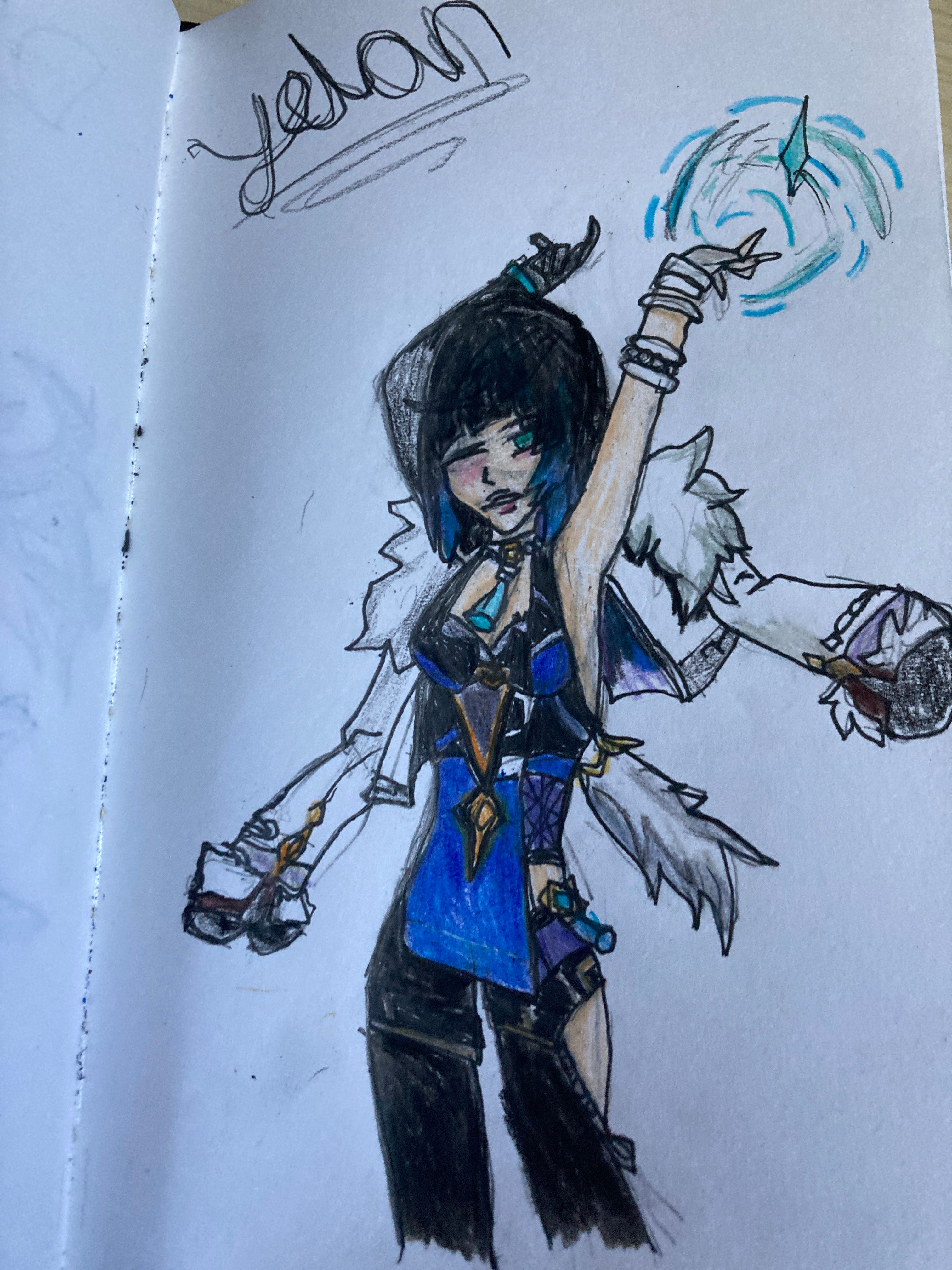 Yelan drawing Genshin Impact | HoYoLAB