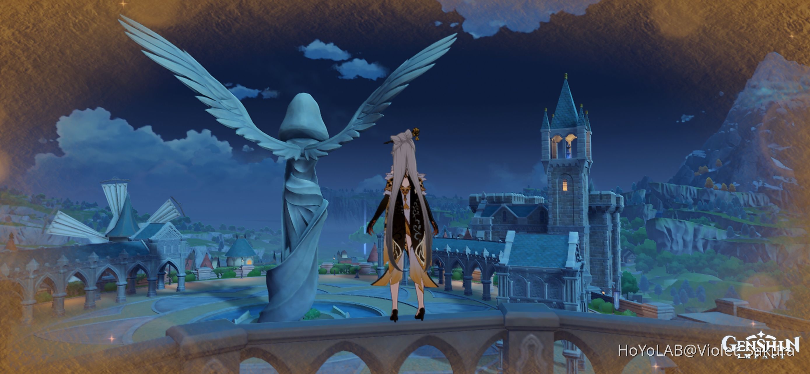 Looking over Modstadt & Admiring the beautiful Anemo Archon Statue ...