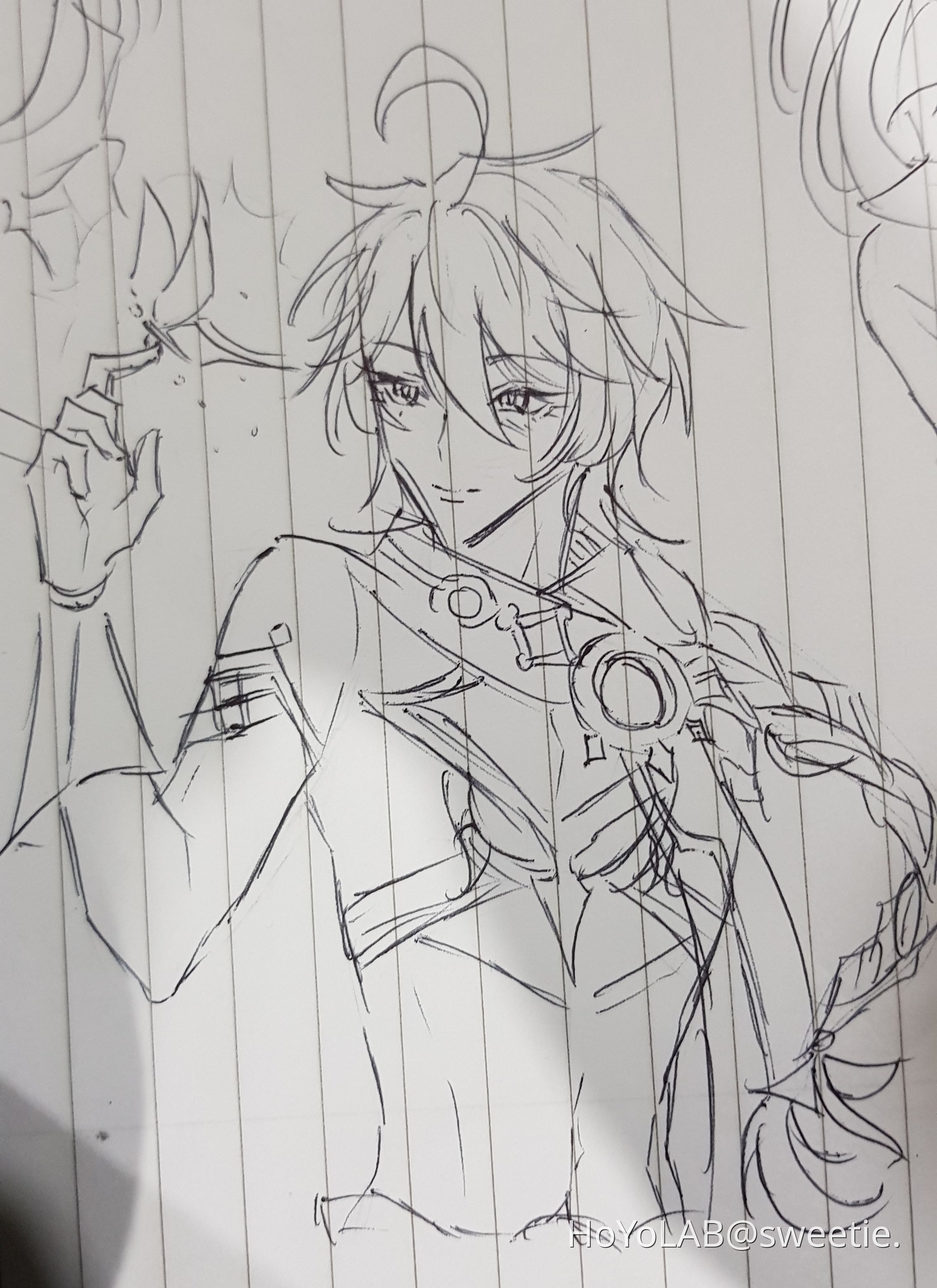 I draw Aether from memory. Genshin Impact | HoYoLAB