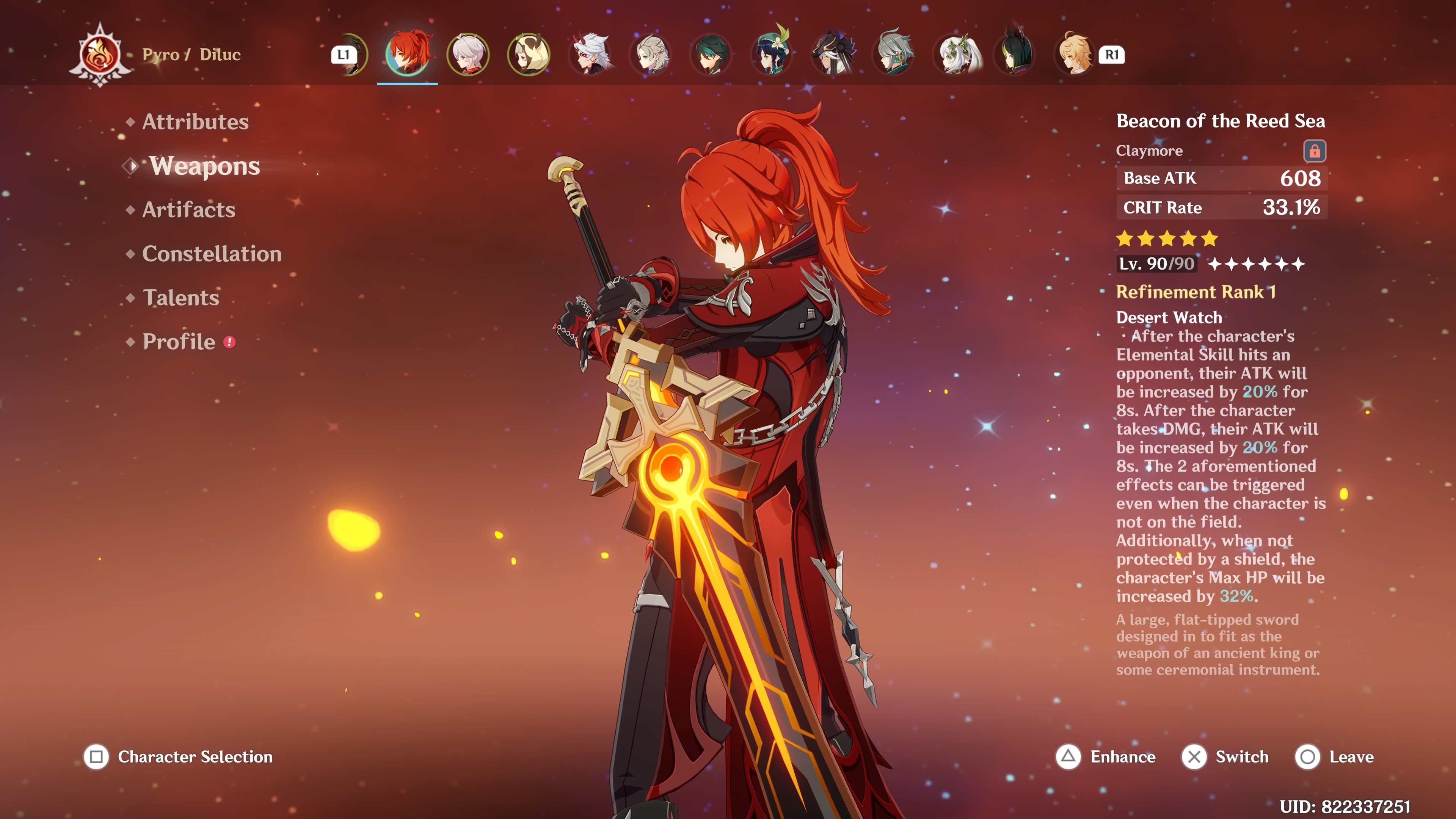 5-star Claymore for Diluc Genshin Impact | HoYoLAB