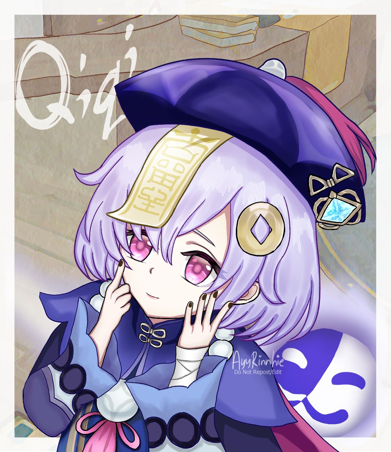 Qiqi practicing facial stretches! Genshin Impact | HoYoLAB