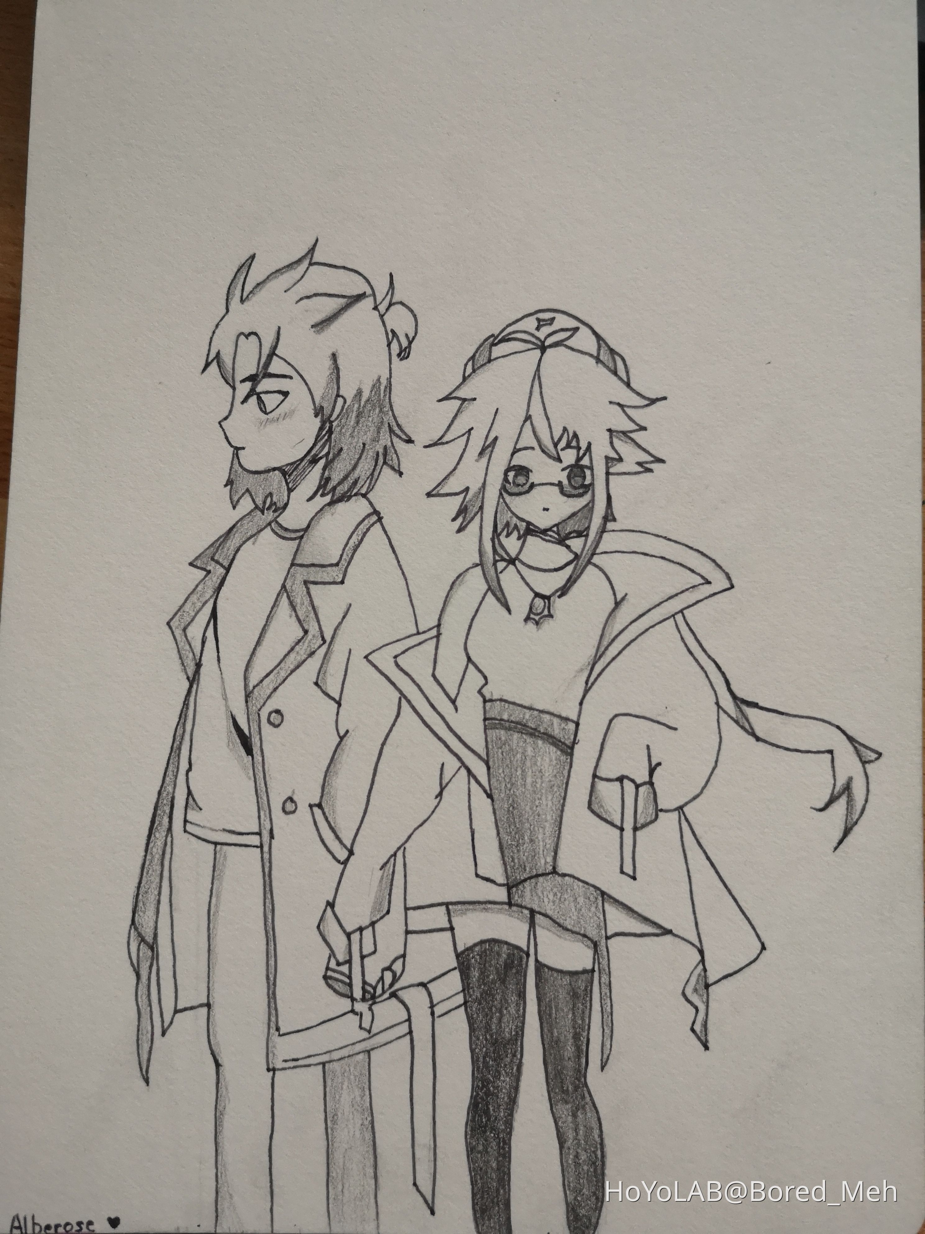 AlbeRose Redrawing (Found thr Original on Pinterest) Genshin Impact ...