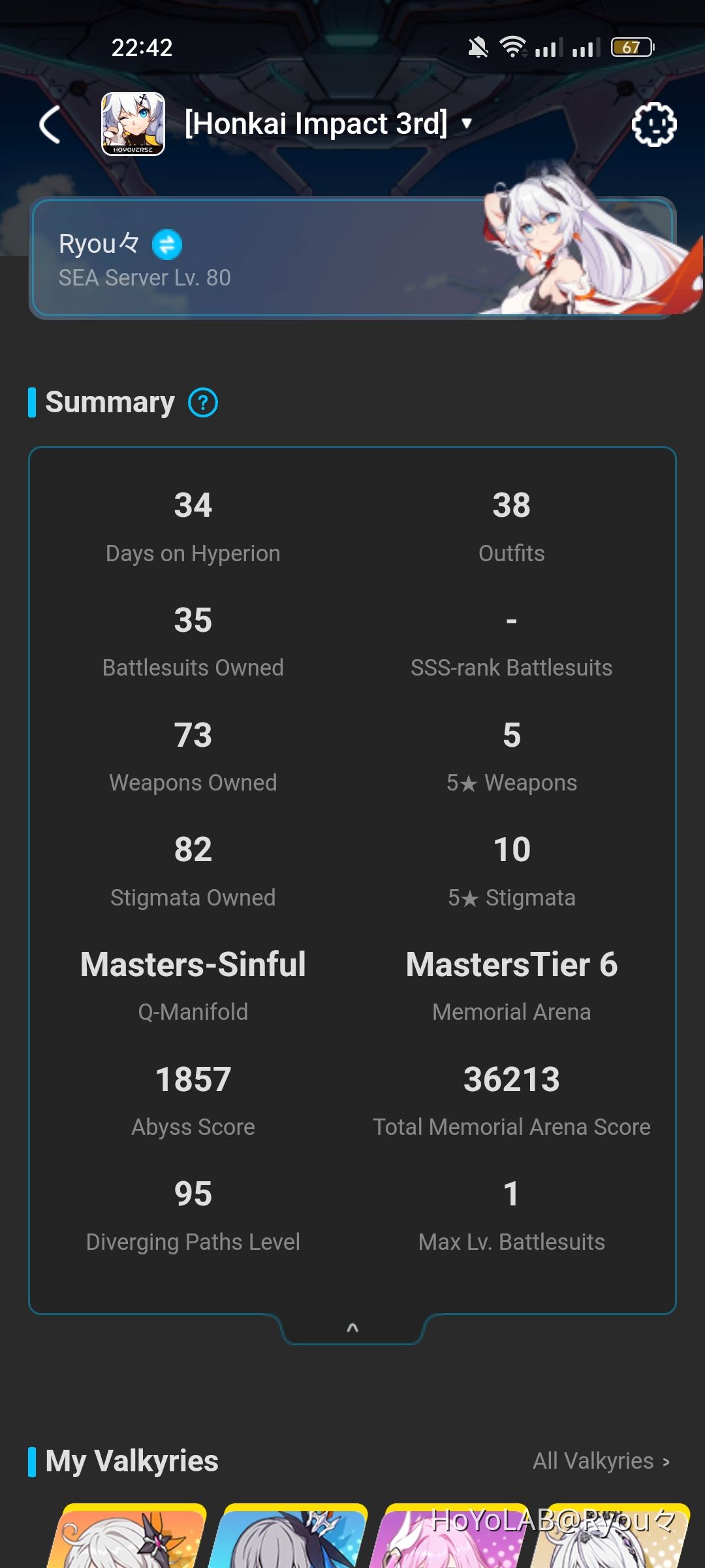 After 34 days on hyperion, I am now lvl 80 Honkai Impact 3rd | HoYoLAB