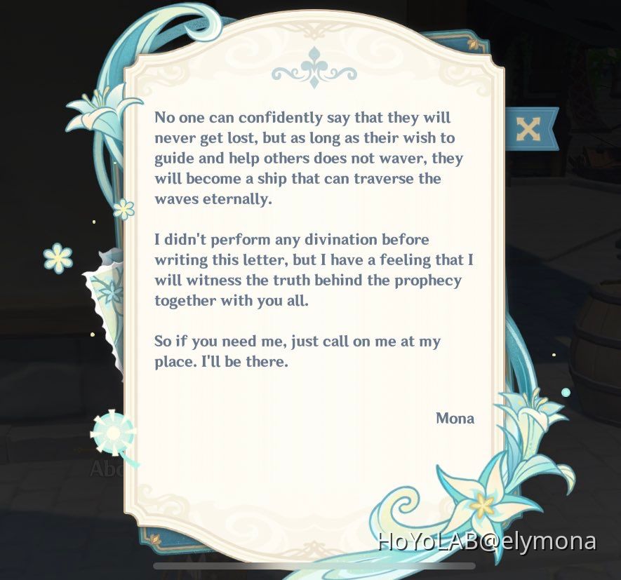 mona’s letter for the windblume festival Genshin Impact | HoYoLAB