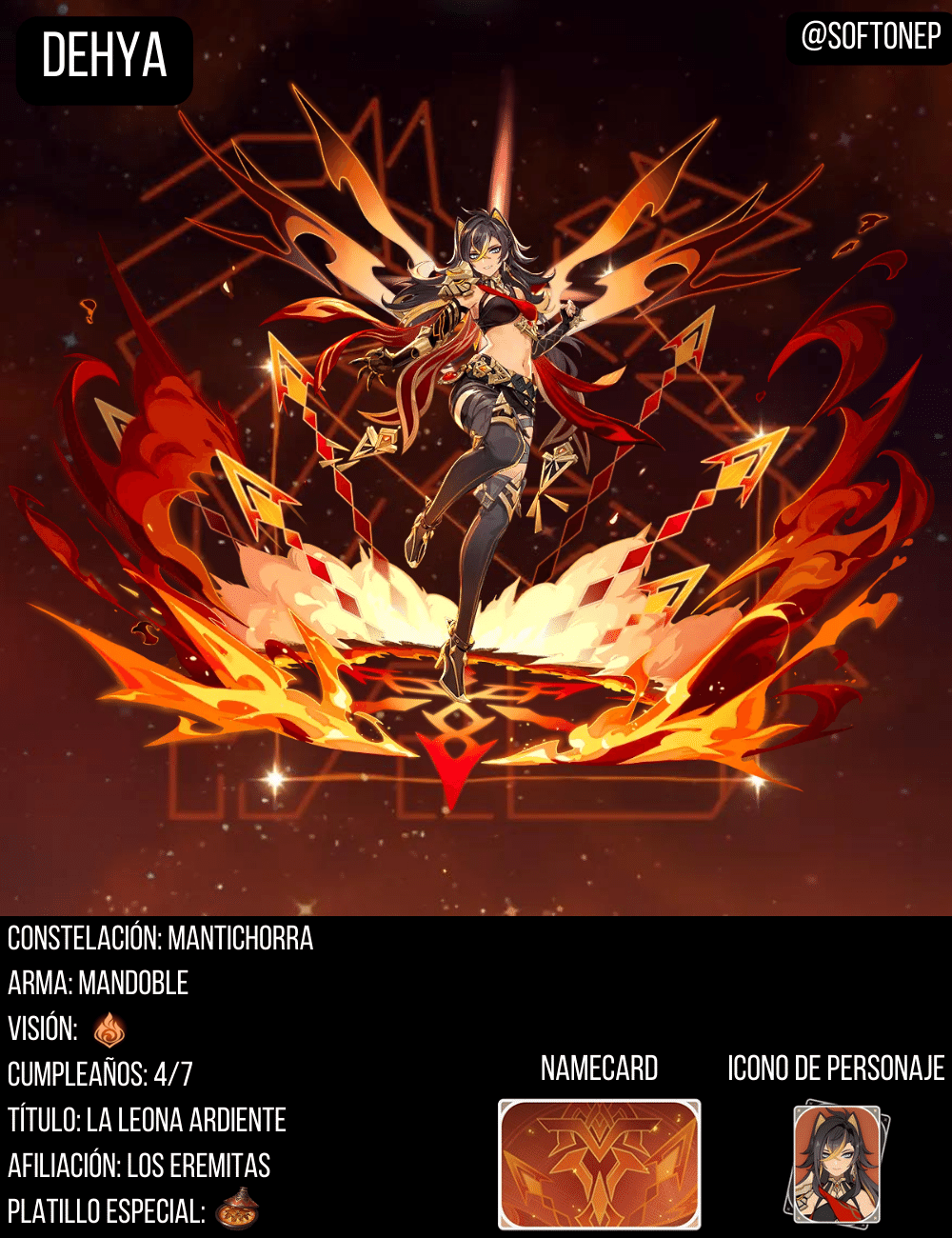 Build de Dehya [Dps/SubDps] [Guía versión 3.5] | SoftoneP Genshin Impact | HoYoLAB