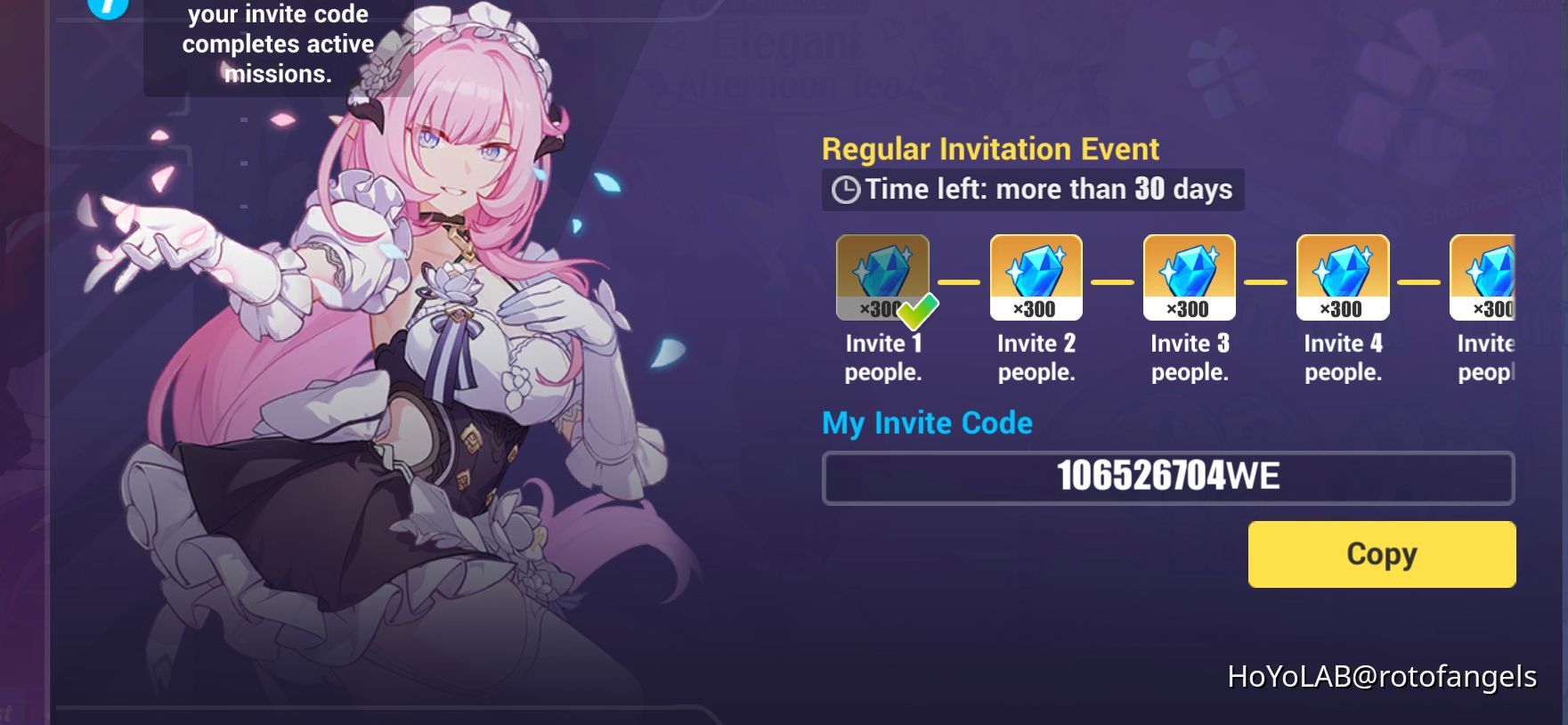 Please use my Honkai invite code!!! Honkai Impact 3rd | HoYoLAB