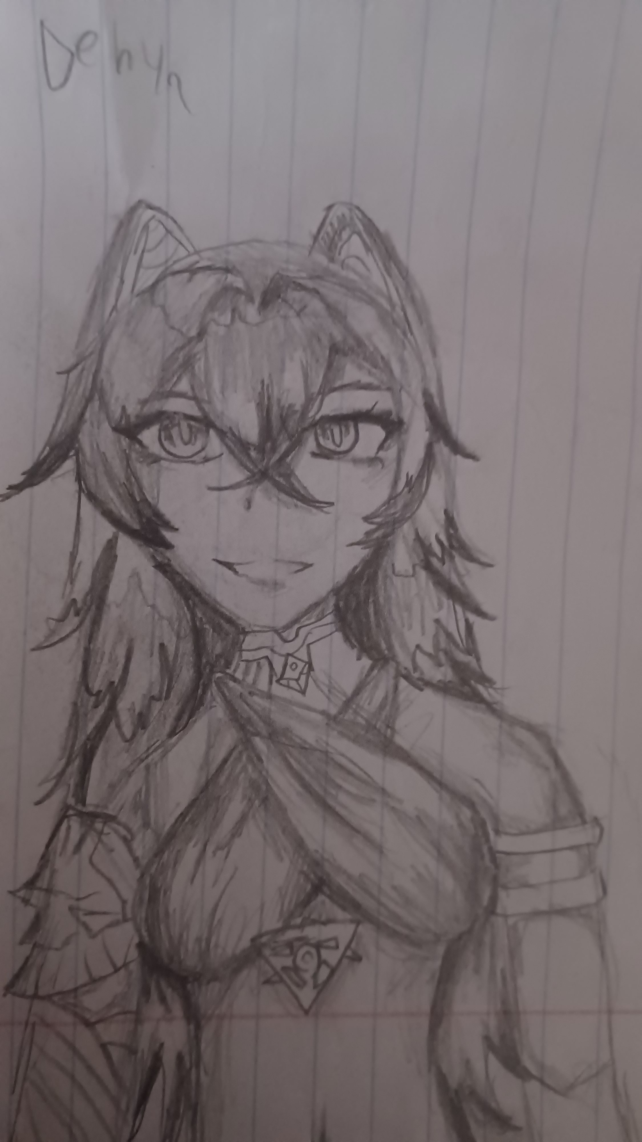 my attempt to draw dehya on paper Genshin Impact | HoYoLAB