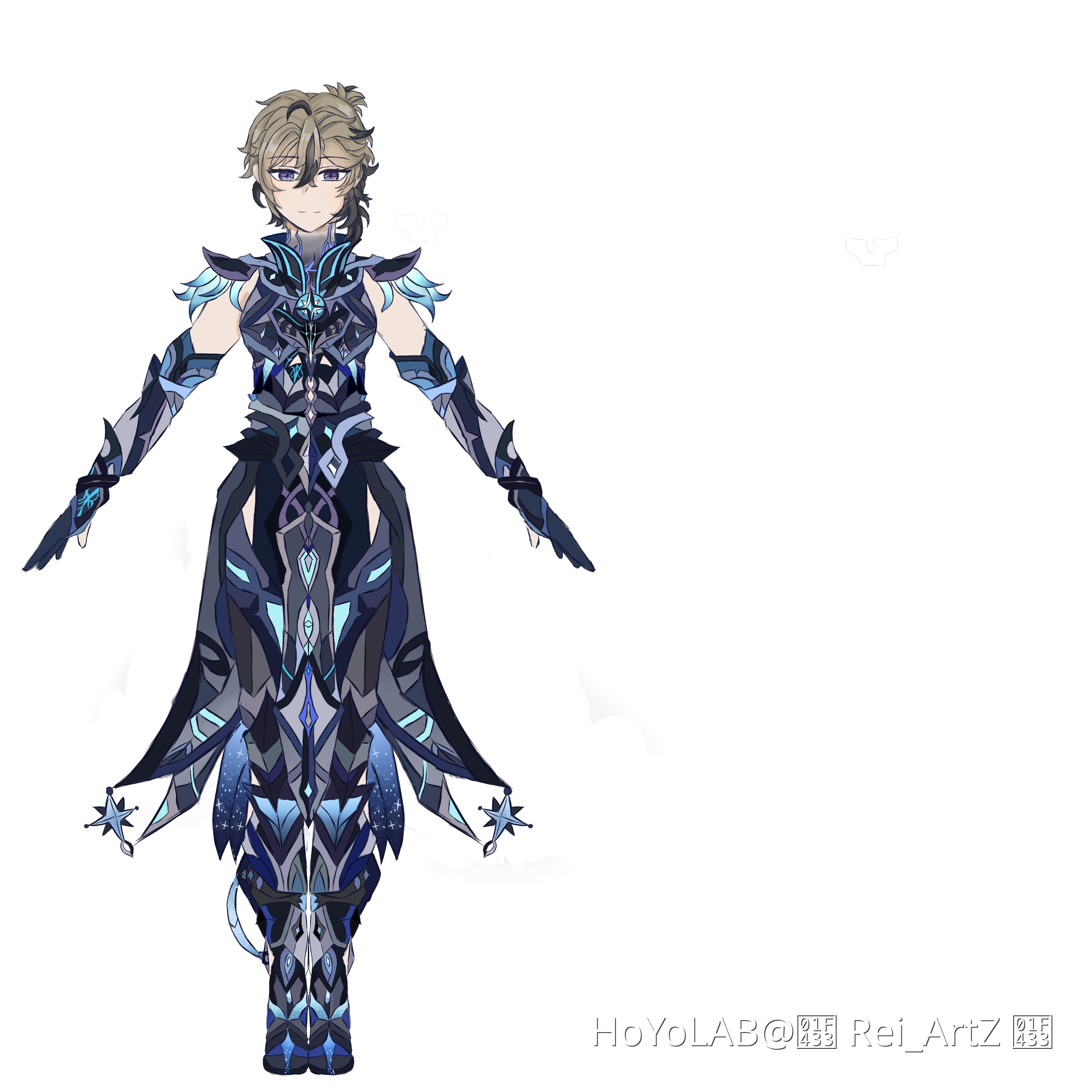 Uh I drew my oc Khan but as an Abyss Herald cuz yk,lore stufffff ...