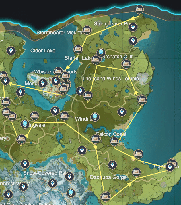 Mondstadt Specialty Farming Routes Guide for Newbies Series Genshin ...