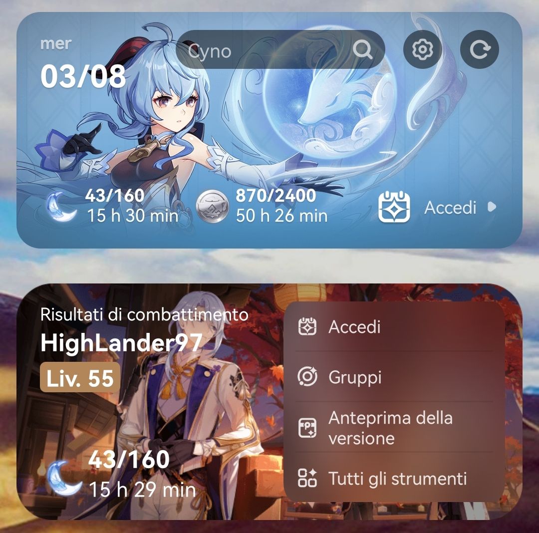 Widget Genshin Impact | HoYoLAB