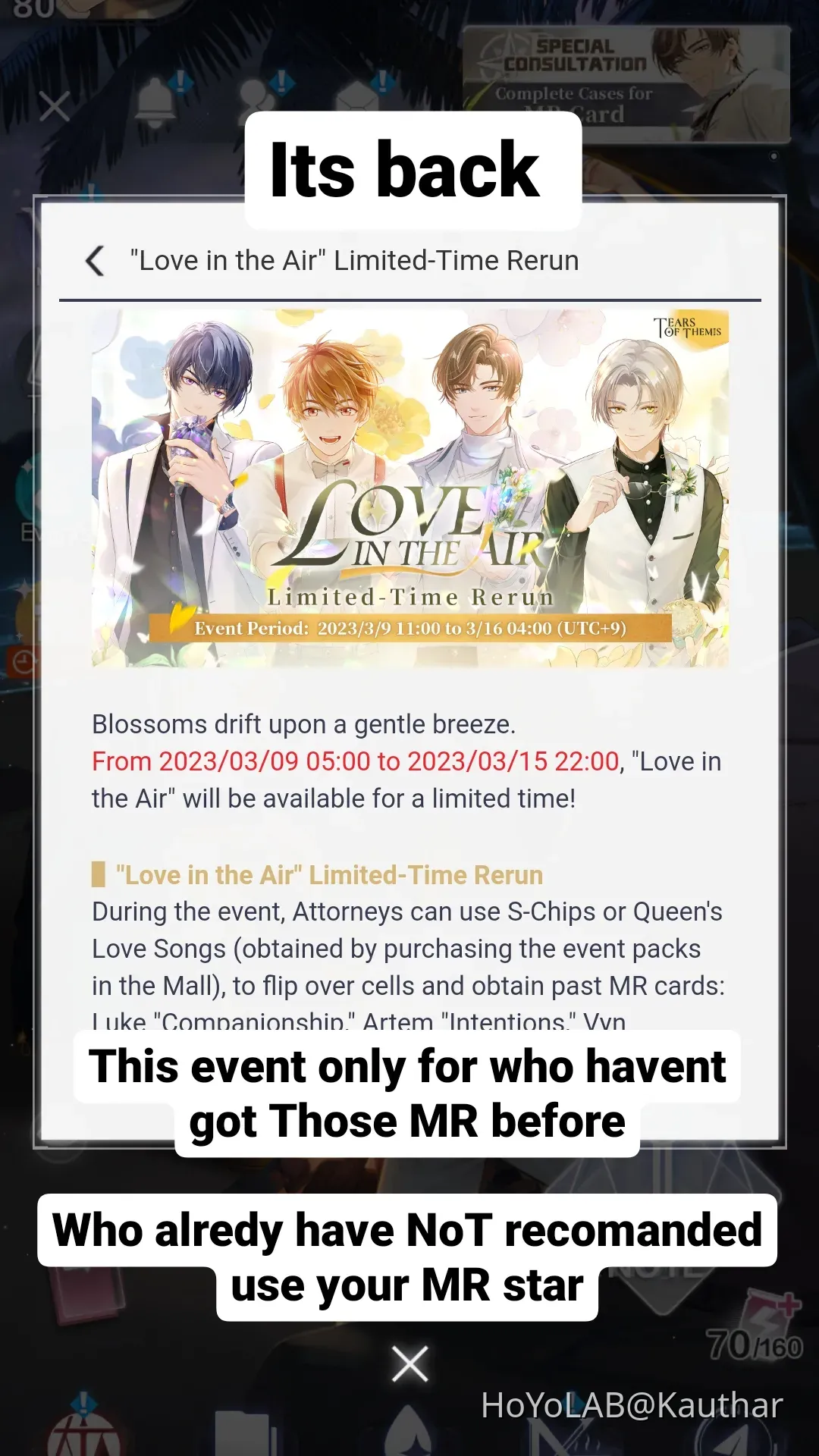 [Guide-Rerun] Mr Event Love in the Air Tears of Themis | HoYoLAB