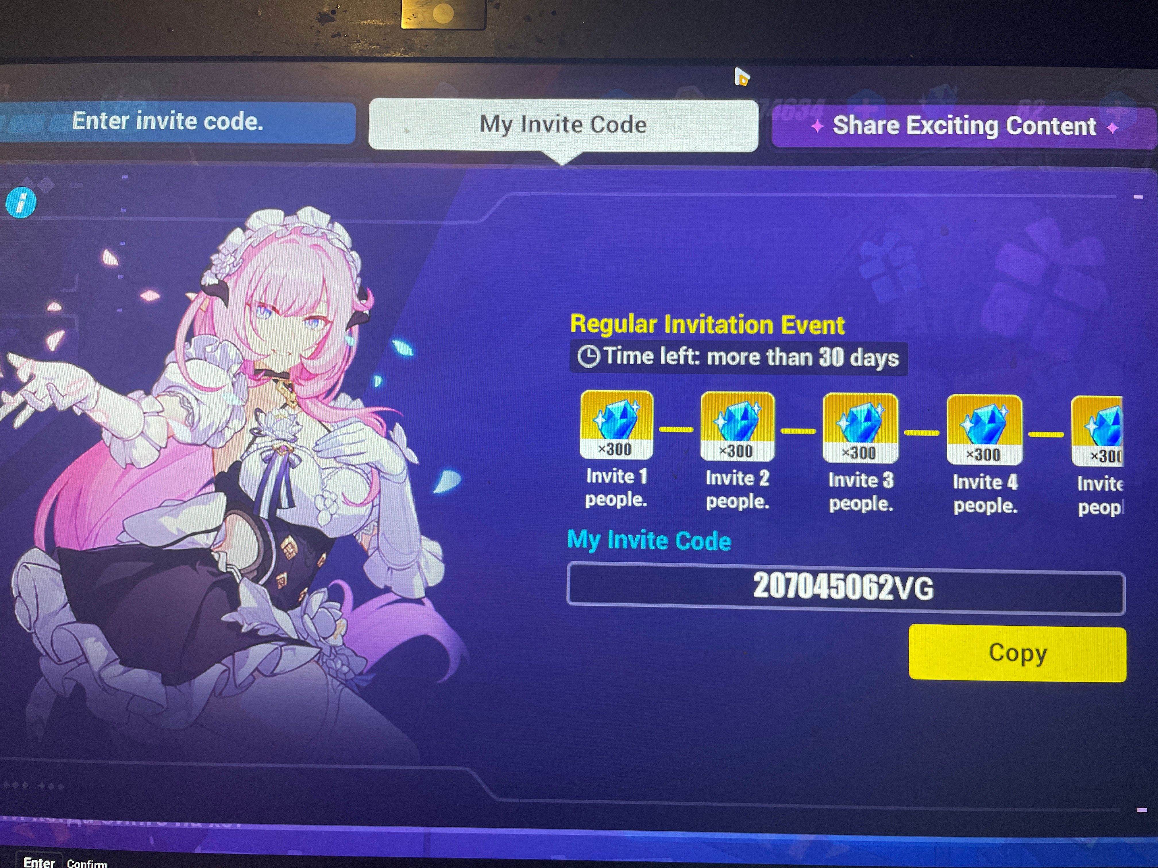 Invitation Code Honkai Impact 3rd | HoYoLAB